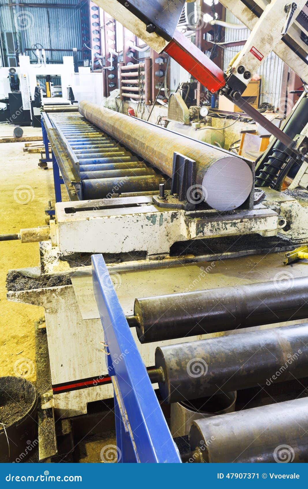 Cutting Saw Machine with Steel Bar Stock Image - Image of mechanical ...