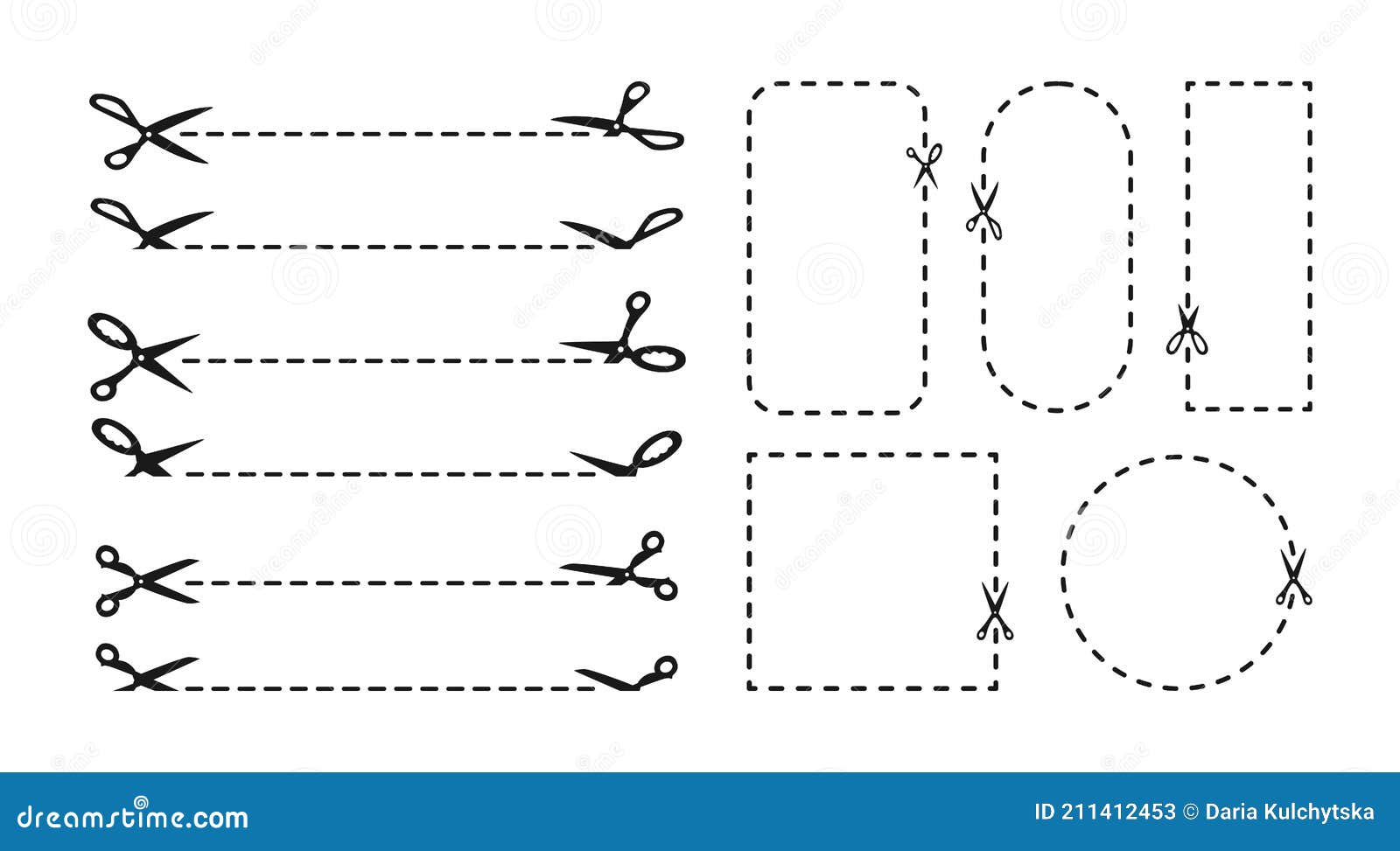 Cutting Scissors Coupon Border Cut Edge Vector Stock Vector ...