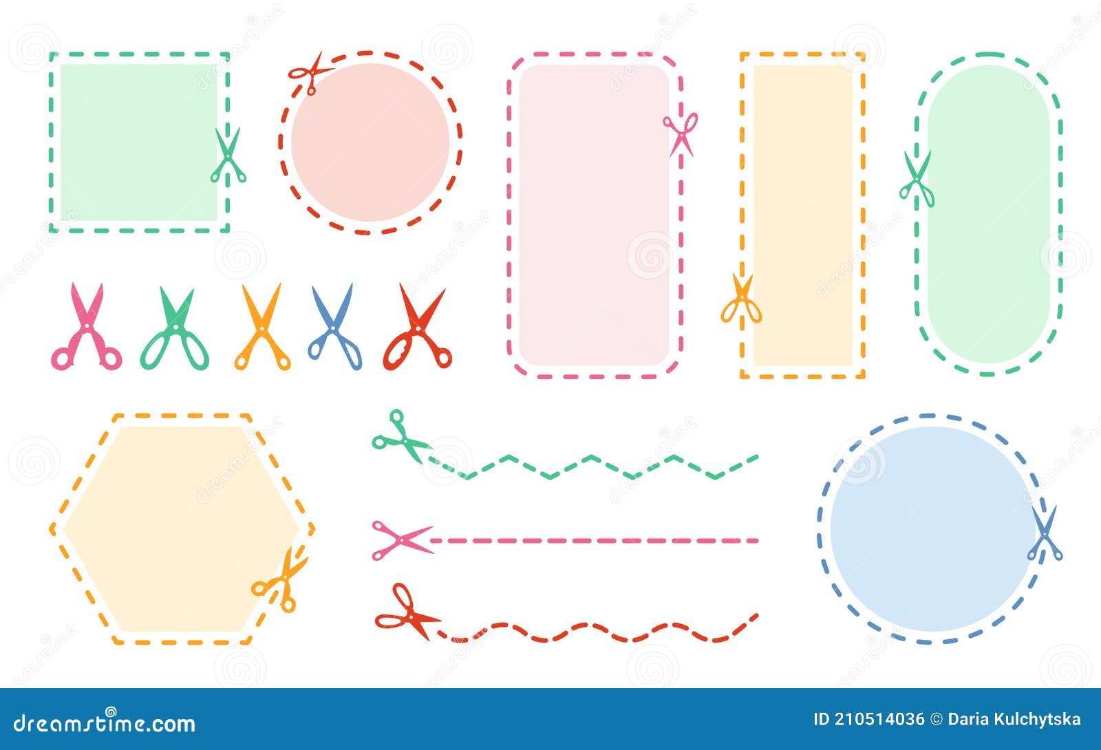 Red Scissors Cut Out Coupon On Dotted Line Cartoon Vector ...