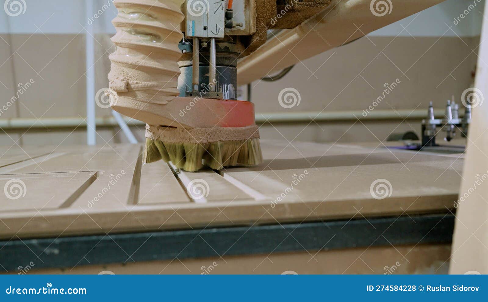 Cutting Sheet Material Chipboard on the Machine. Production of Kitchen ...