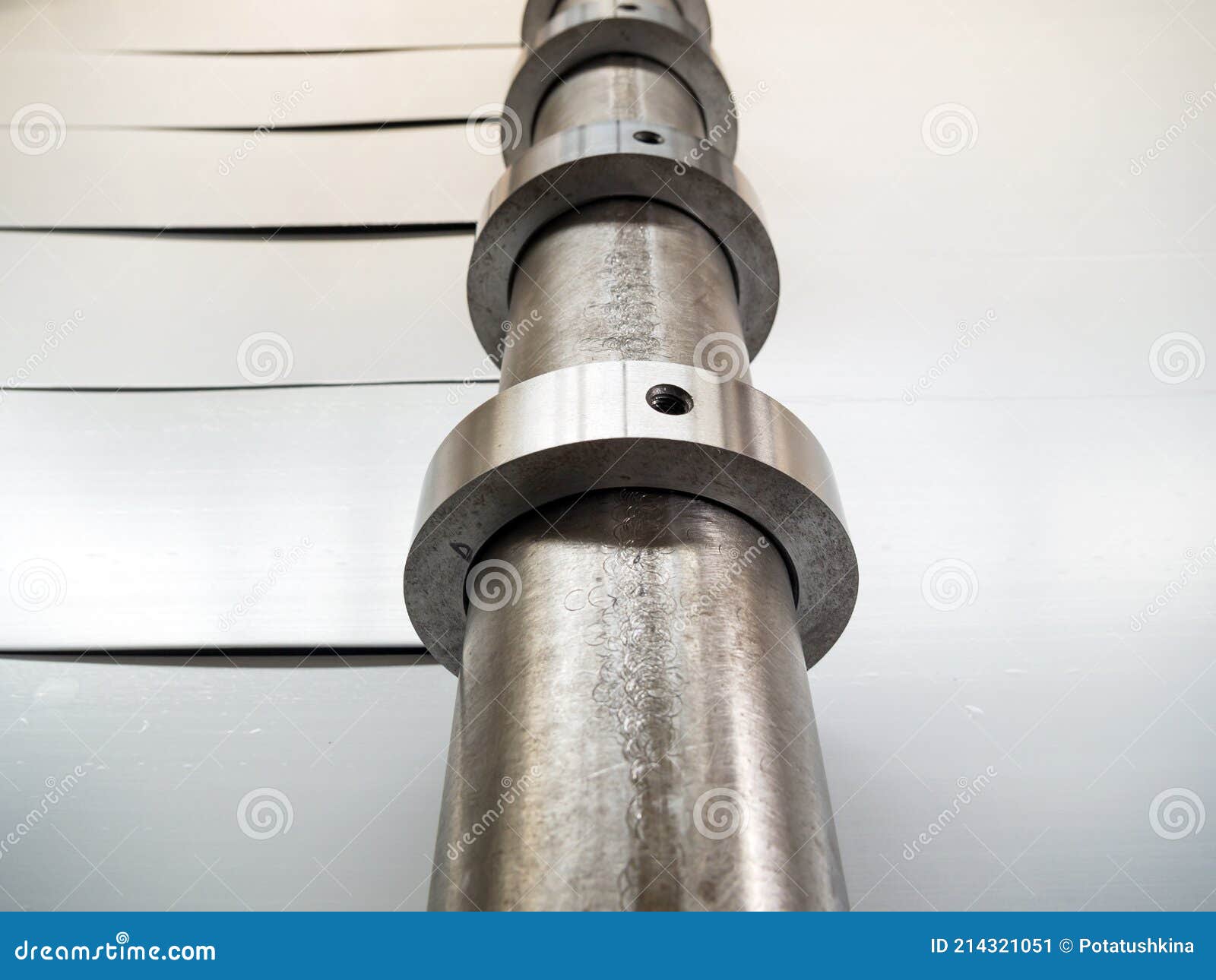 Cutting Sheet Metal into Strips with a Roller Cutter Stock Image ...