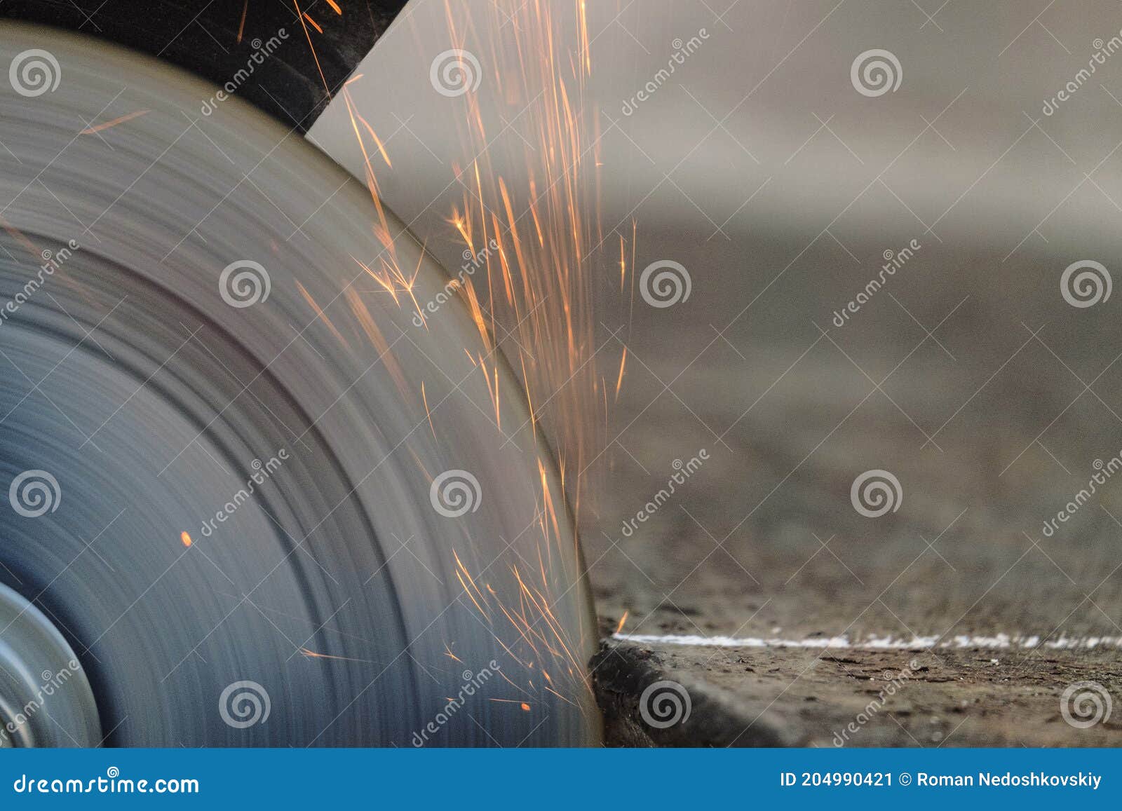 Cutting Sheet Steel Structures an Electric Cut-off Wheel Grinding ...