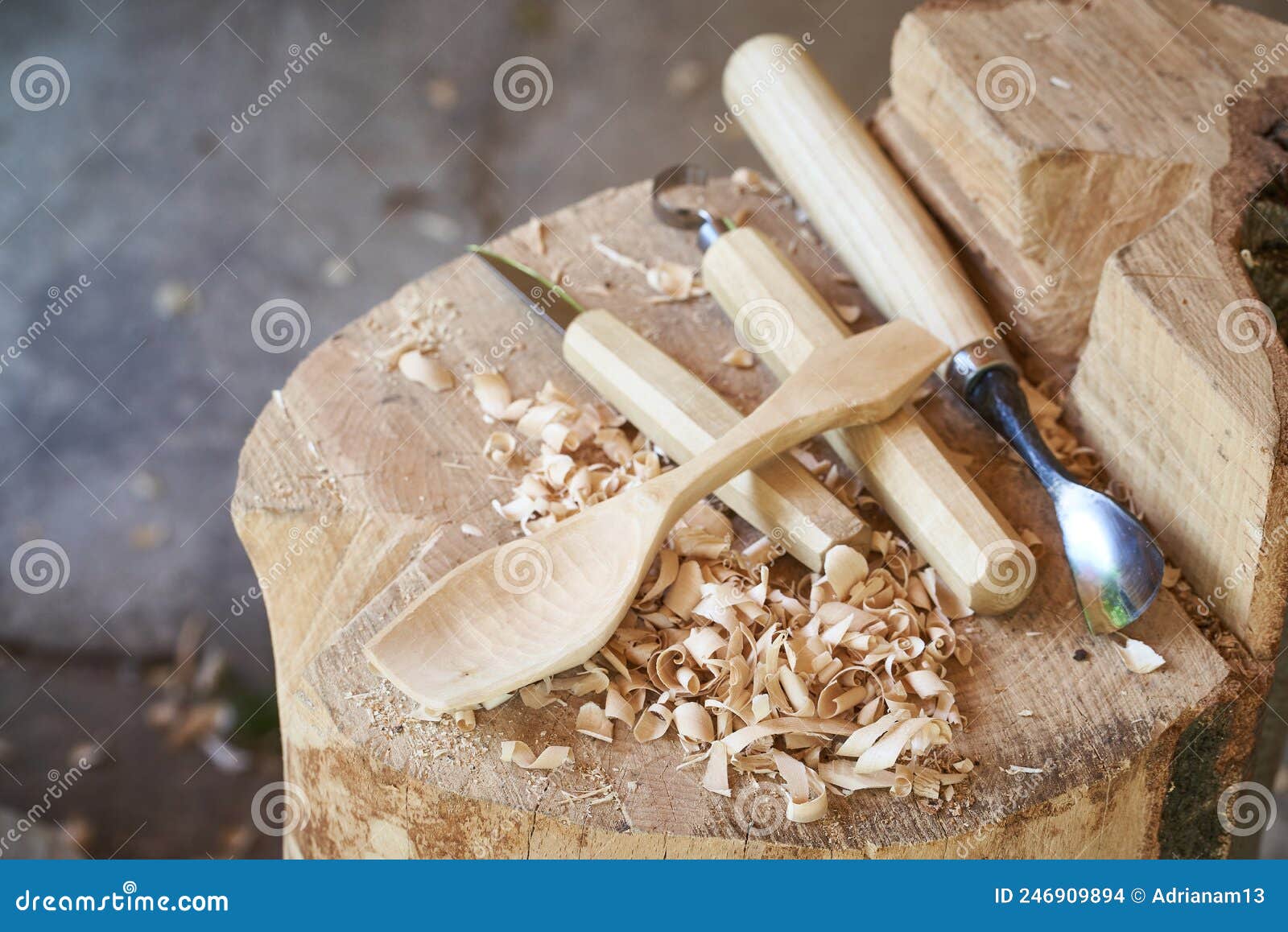 Cutting the spoon stock photo. Image of knife, brown - 246909894