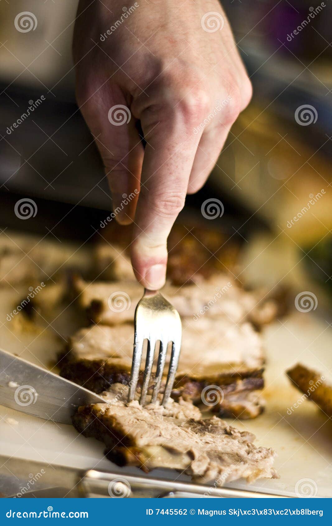 Cutting a steak 2 stock photo. Image of bench, kitchen - 7445562