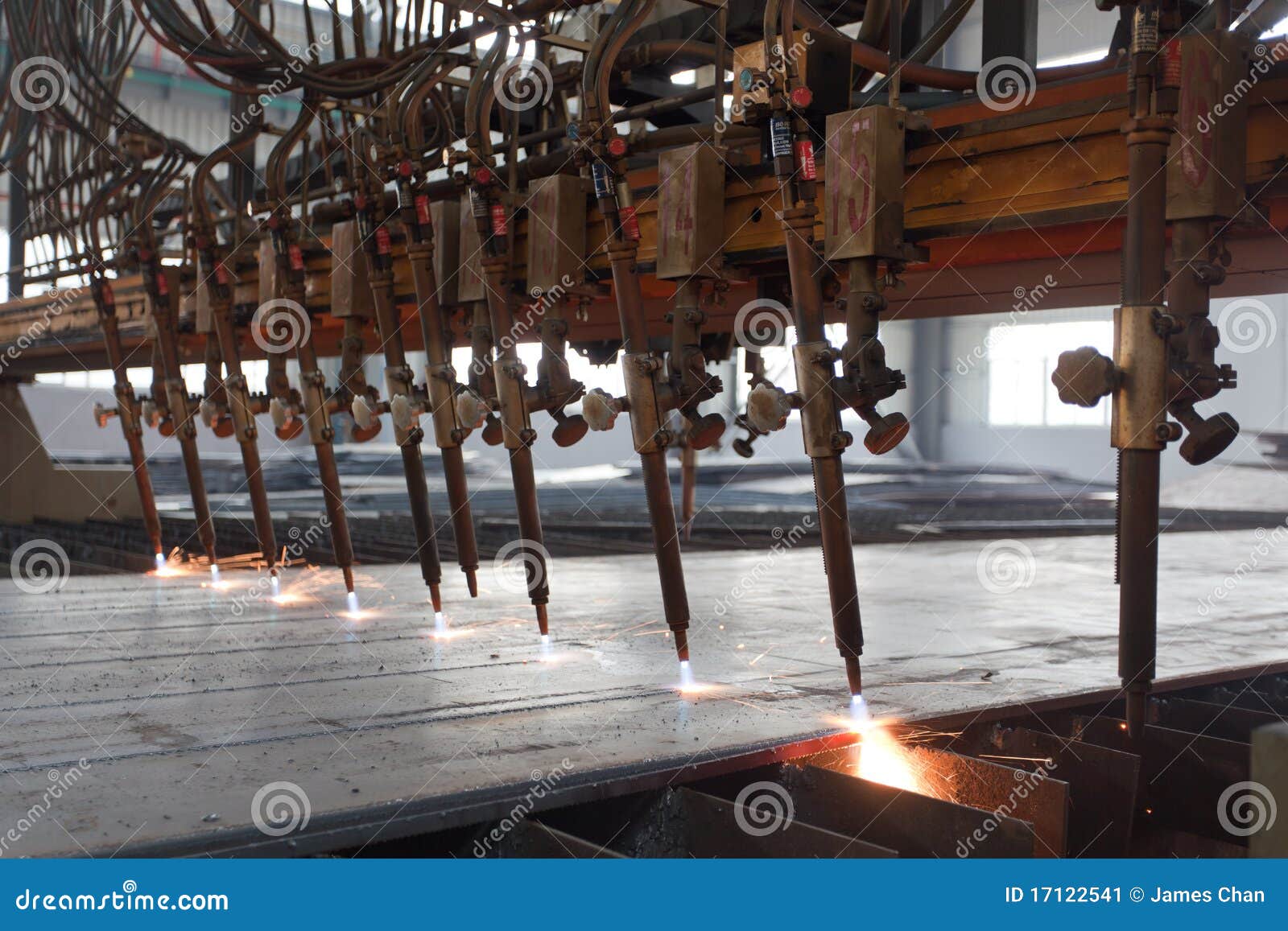 Cutting Of Steel Plates In Mechanical Workshop Royalty-Free Stock ...