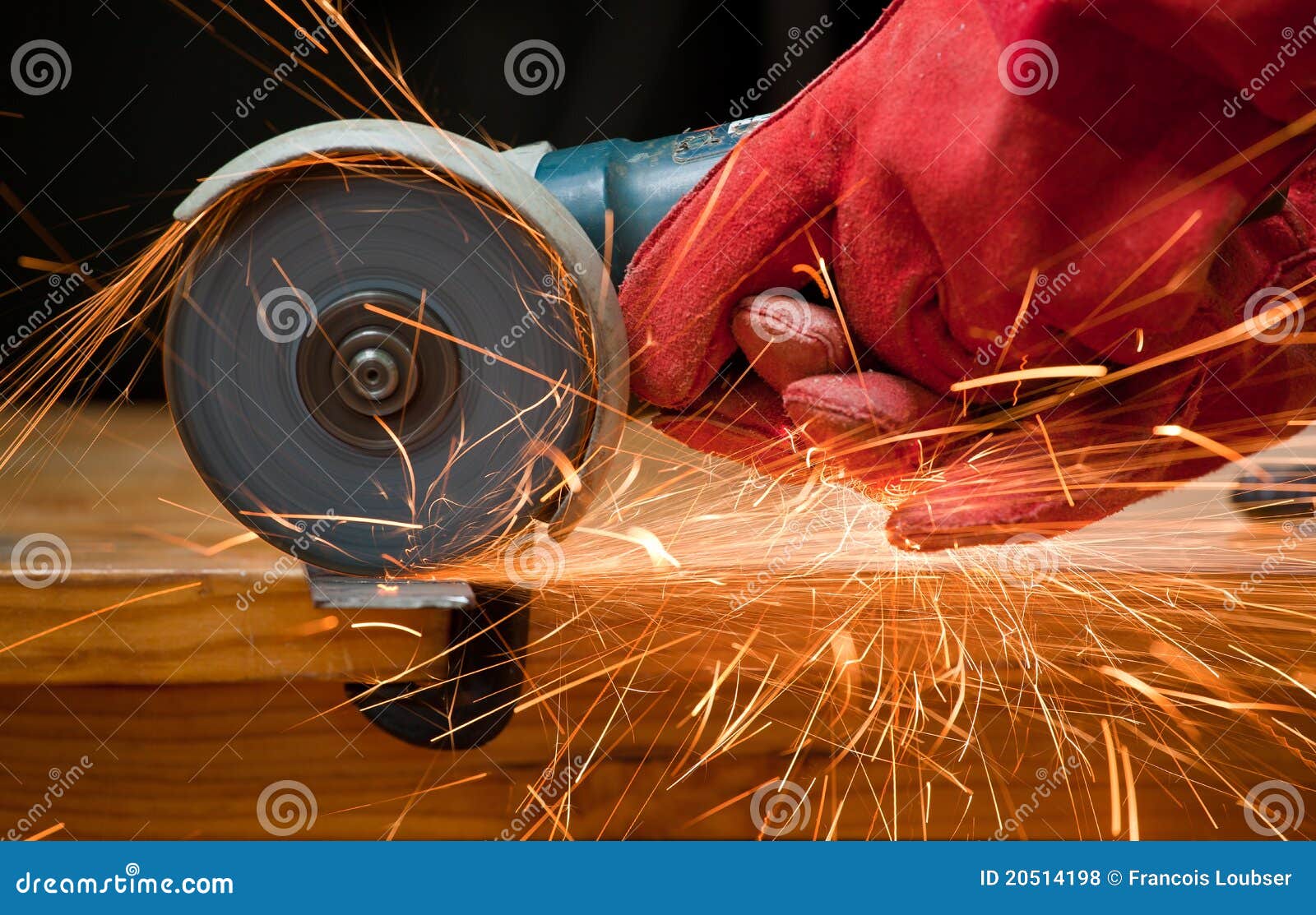 Cutting Steel with a Small Grinder Stock Photo - Image of manual, iron ...