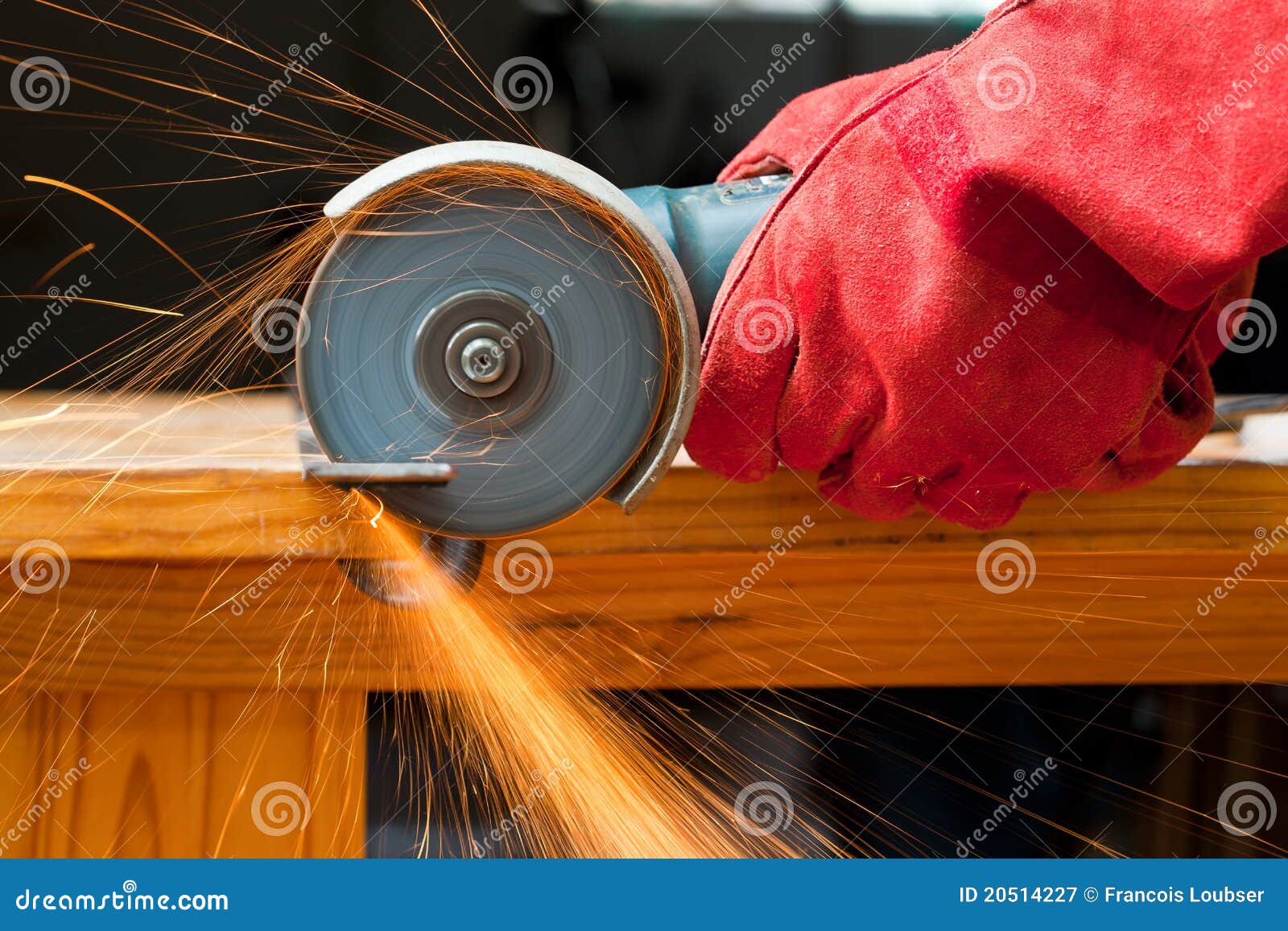 Cutting Steel with a Small Grinder Stock Image - Image of manufacturing ...