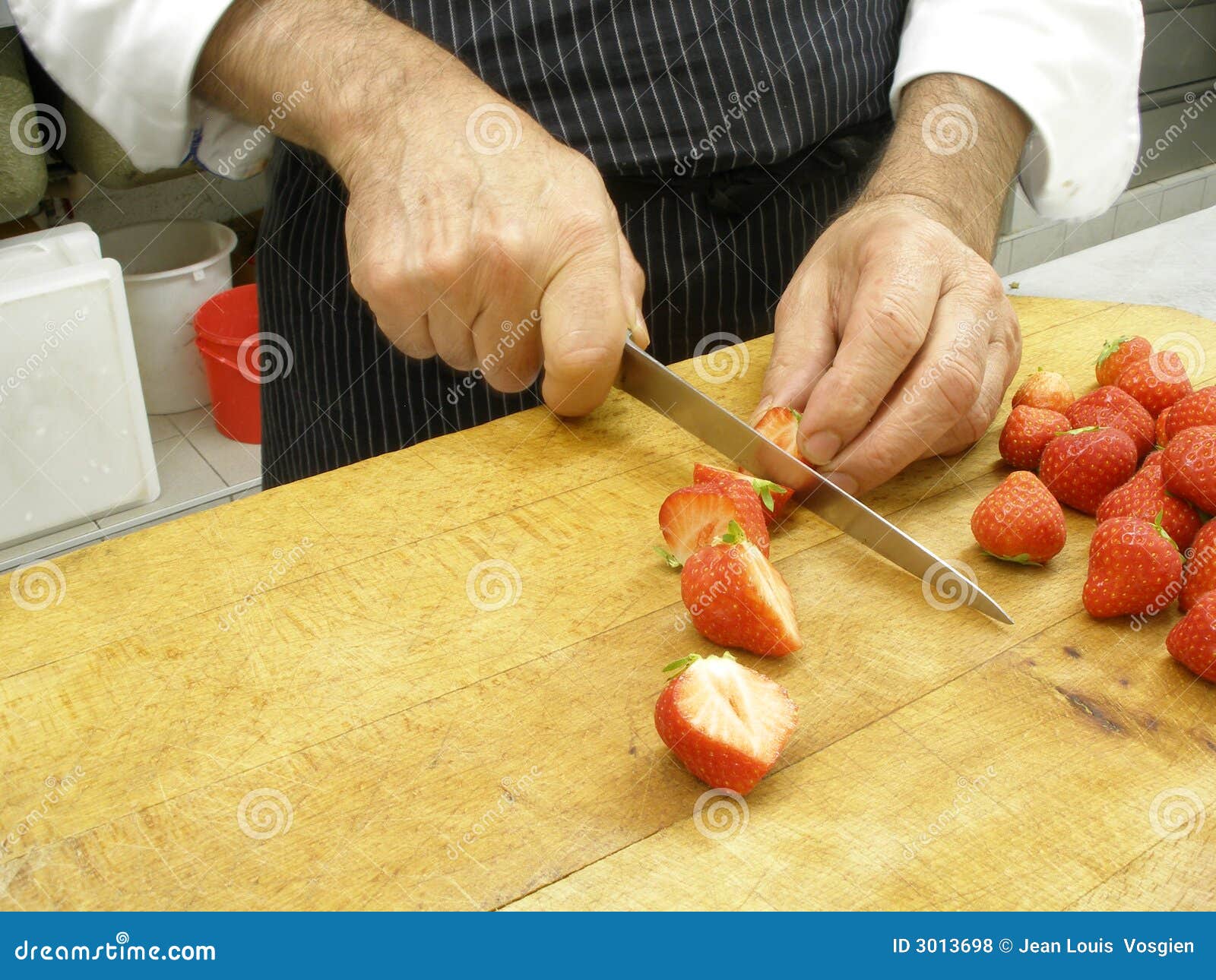 Cutting strawberries stock photo. Image of cook, taste - 3013698