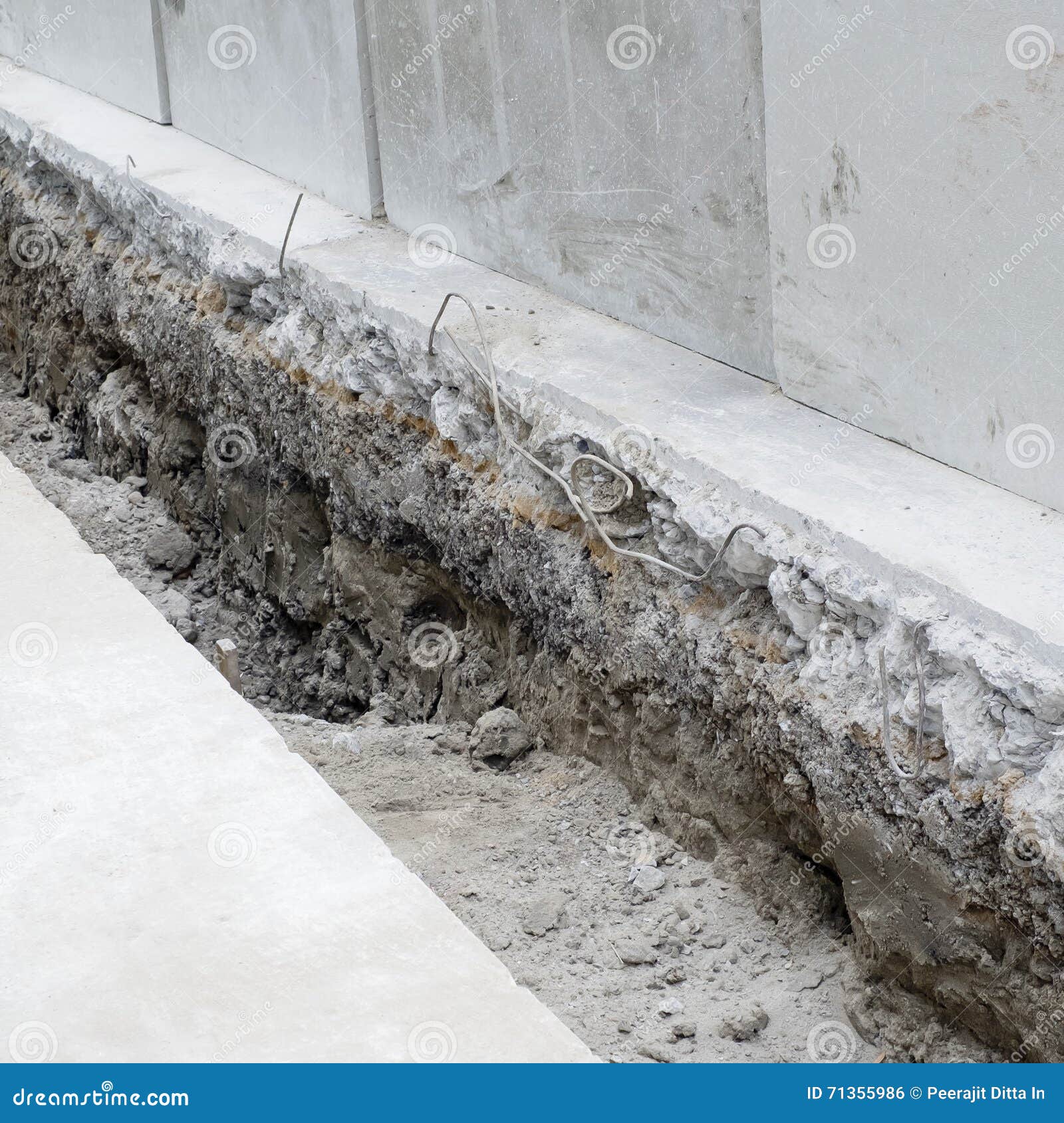 Cutting Surface of Concrete Road Under Construction Stock Photo - Image ...