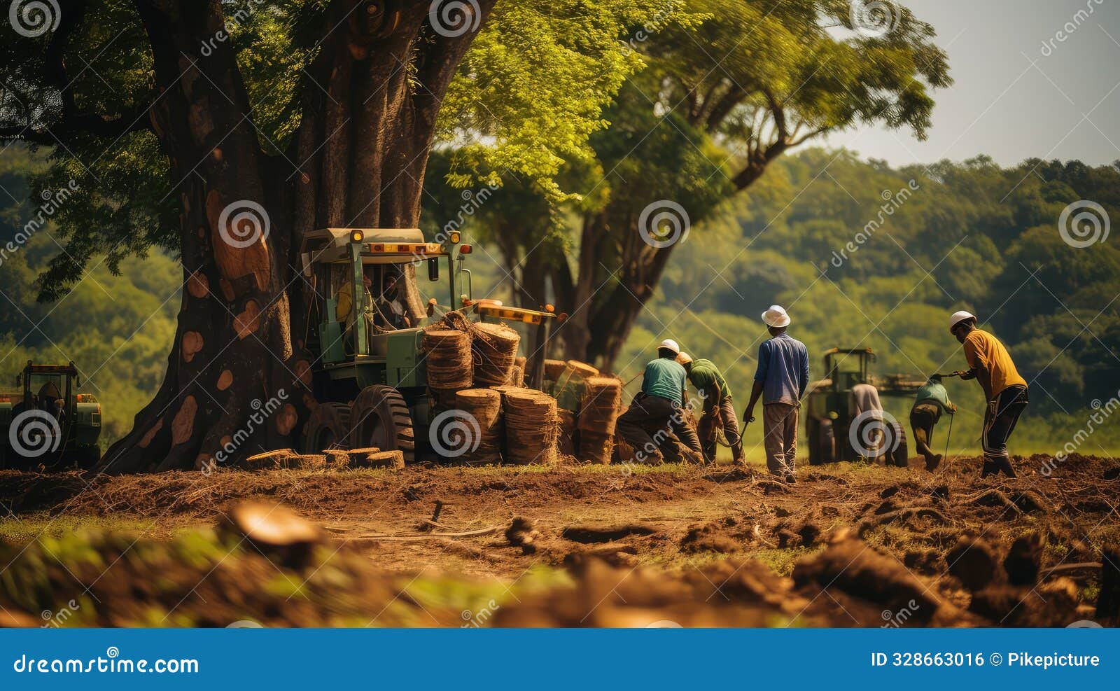 Cutting teak tree stock illustration. Illustration of teak - 328663016