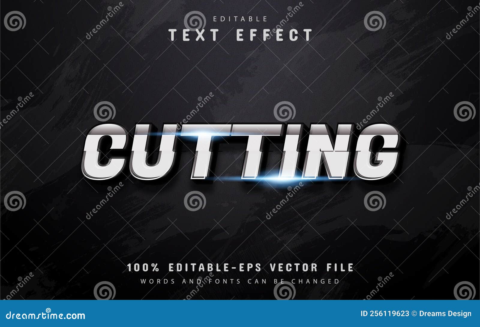 Cutting text effect stock vector. Illustration of font - 256119623