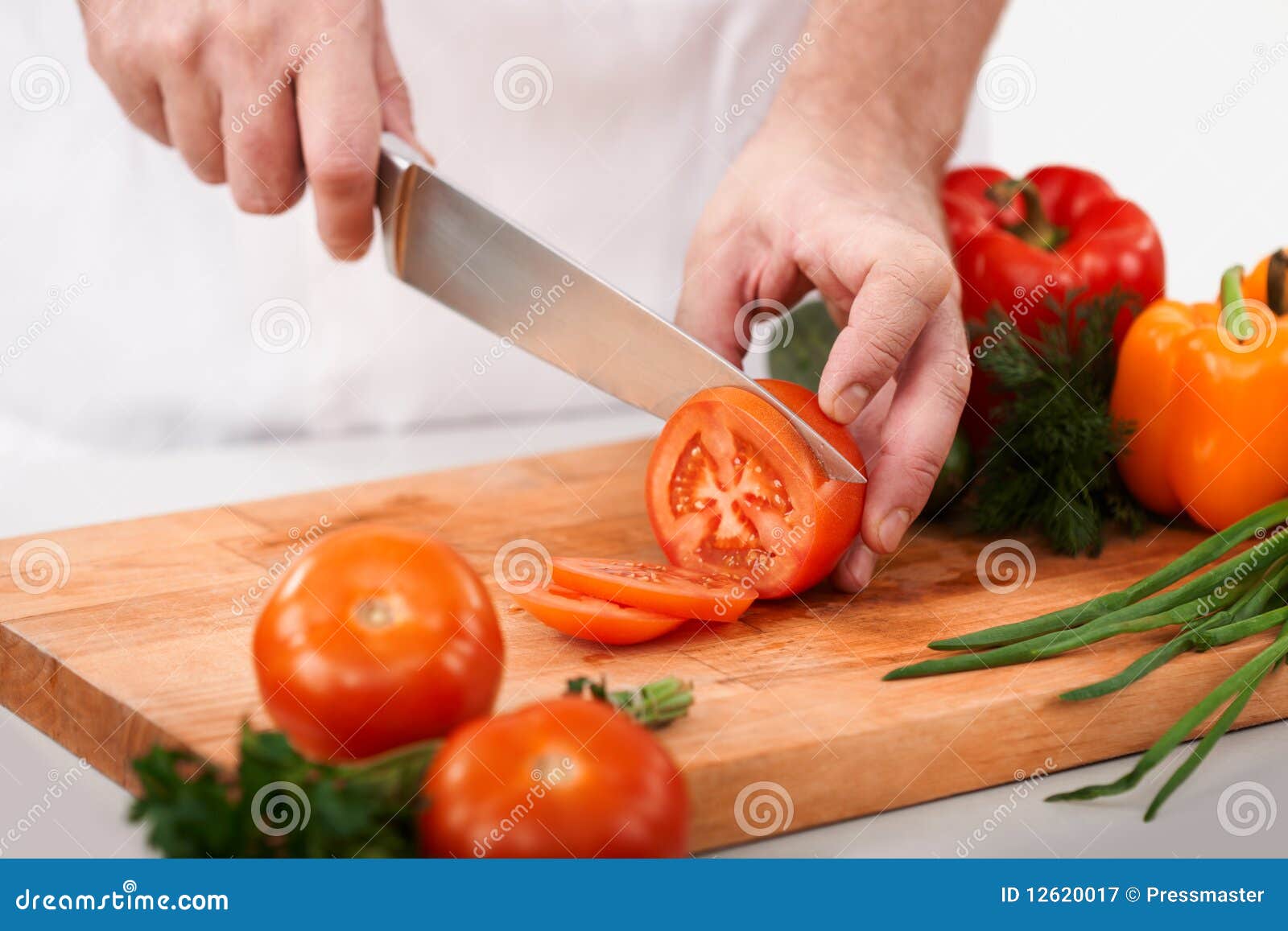 Cutting tomatoes stock image. Image of dill, ingredient - 12620017