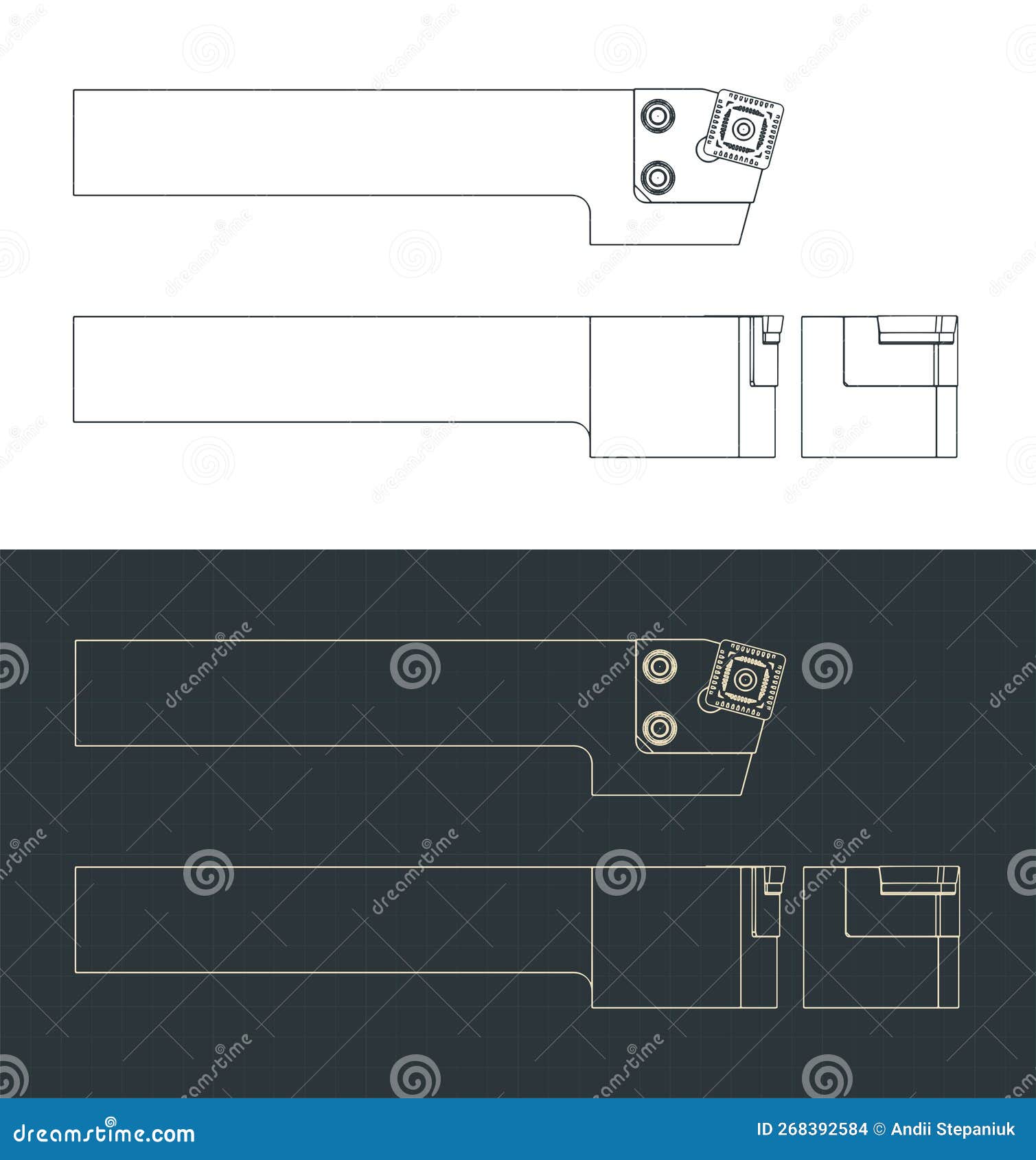 Cutting tool blueprints stock vector. Illustration of technology ...
