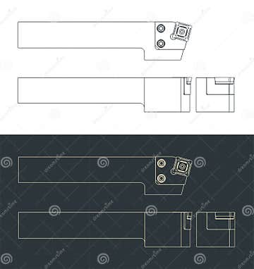 Cutting tool blueprints stock vector. Illustration of technology ...