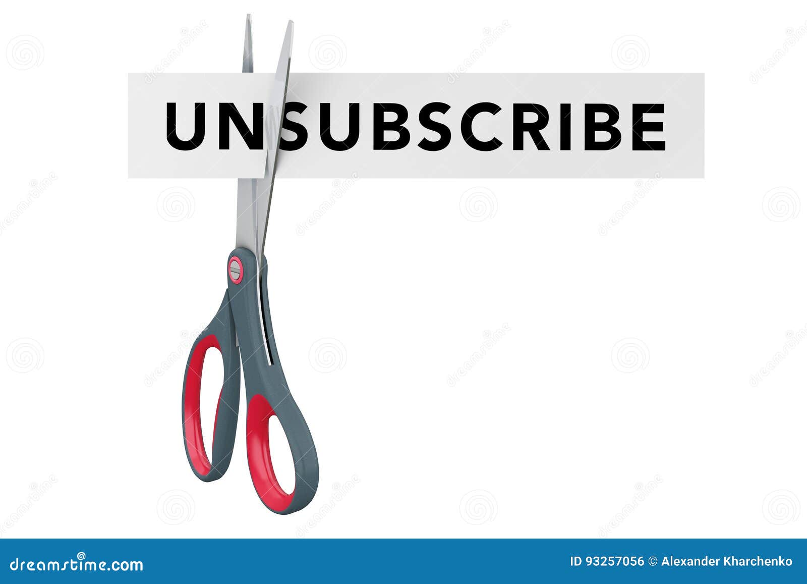 Cutting Unsubscribe To Subscribe Paper Sign With Scissors. 3d Re Stock ...