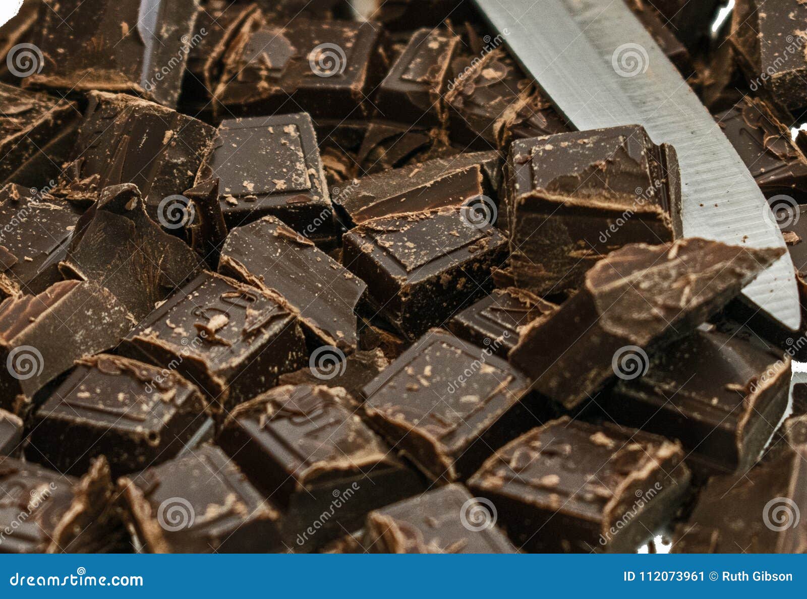 Cutting Up Dark Chocolate Close Up Stock Image - Image of dark, tasty ...