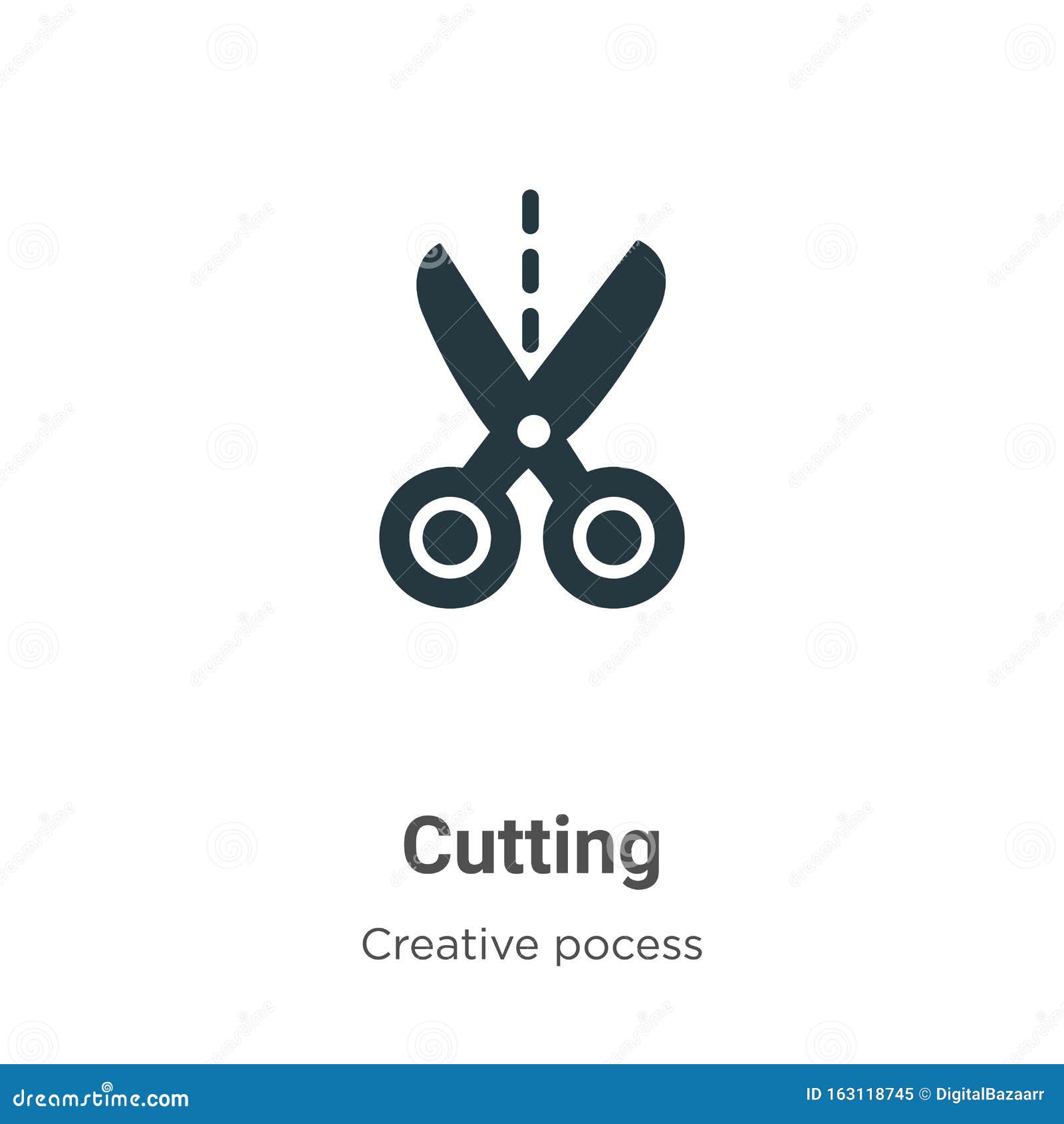 Cutting Vector Icon on White Background. Flat Vector Cutting Icon ...