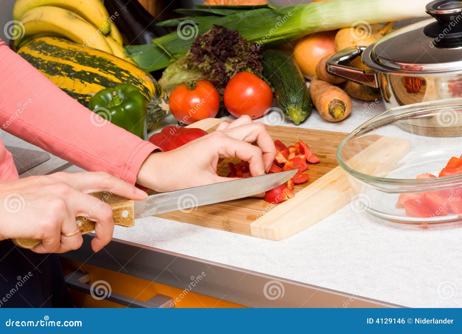 Cutting vegetables stock photo. Image of lifestyles, dieting - 4129146