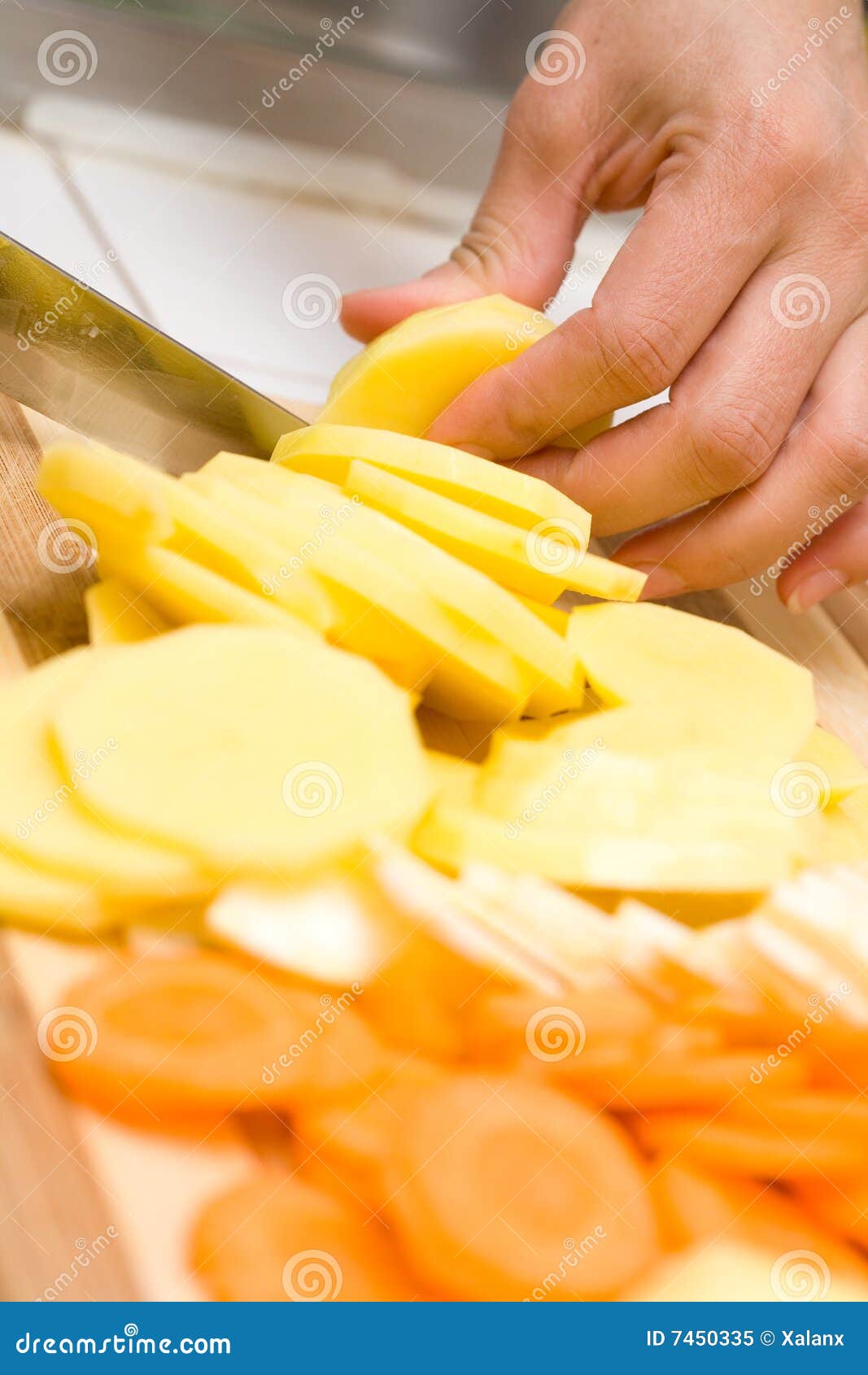 Cutting vegetables stock image. Image of domestic, lunch - 7450335