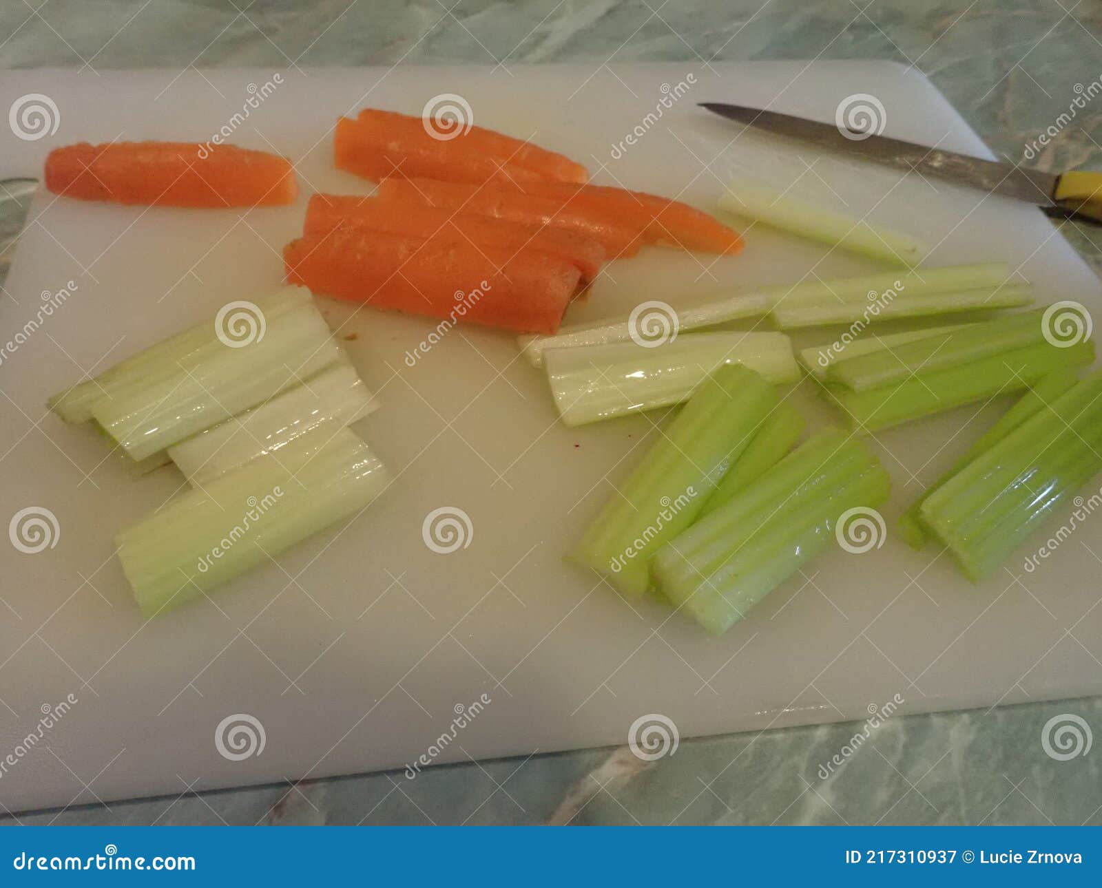 Cutting Vegetables in the Kitchen Stock Image - Image of lunch ...