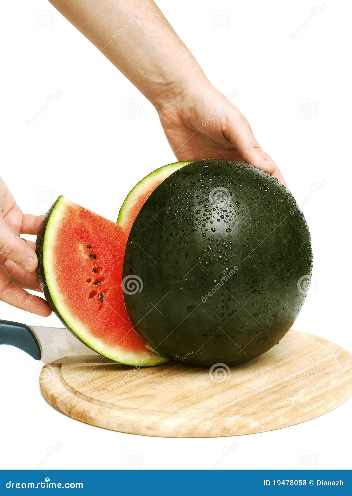 Cutting watermelon stock photo. Image of circle, cutting - 19478058