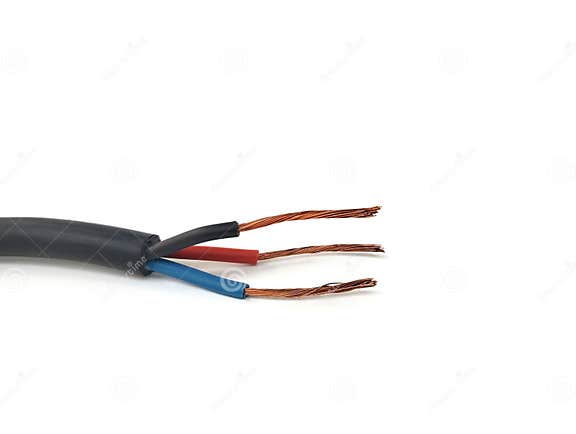 Cutting Wire Insulated Cable on White Background Stock Photo - Image of ...