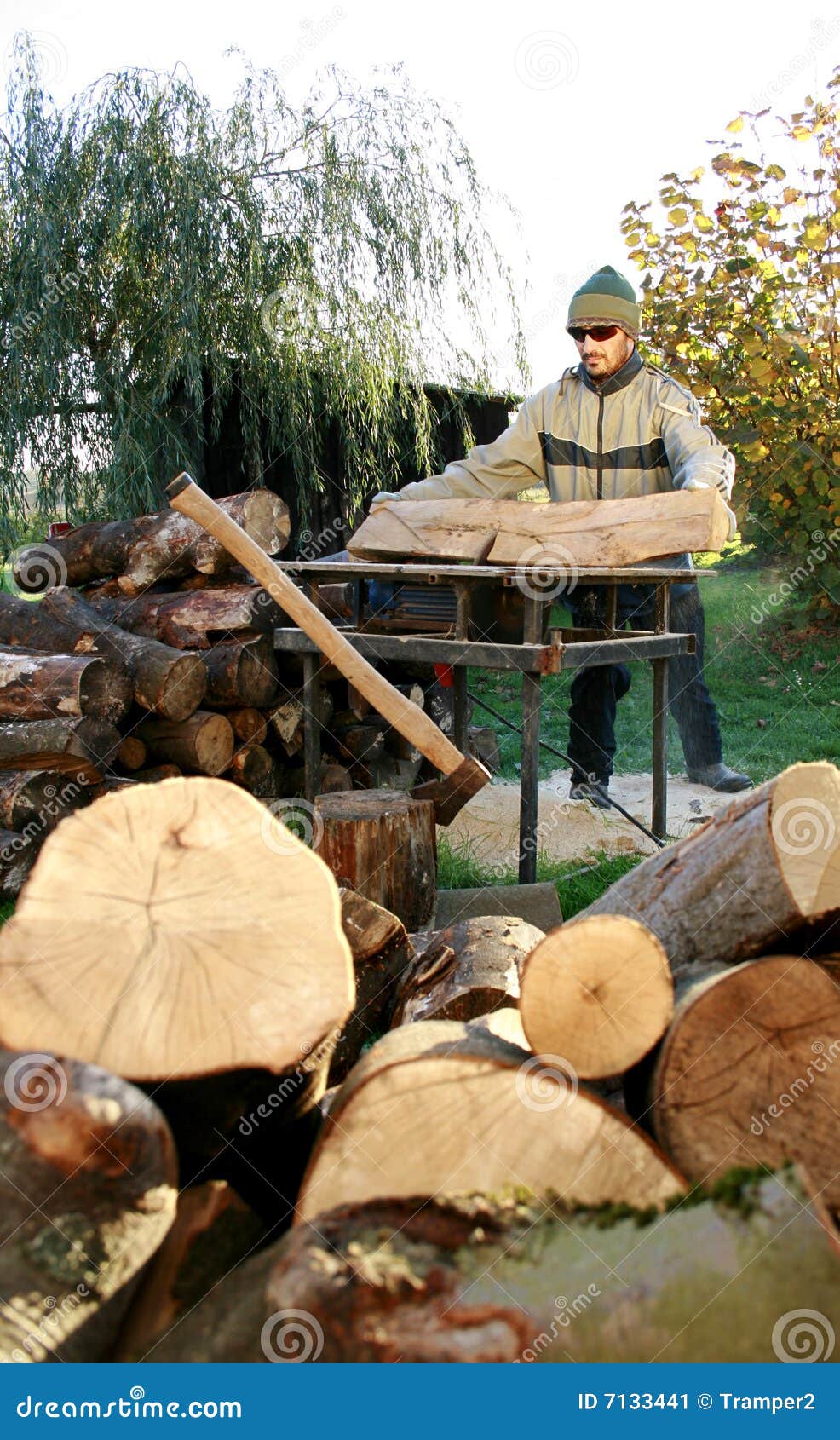 Cutting wood stock image. Image of activity, material - 7133441