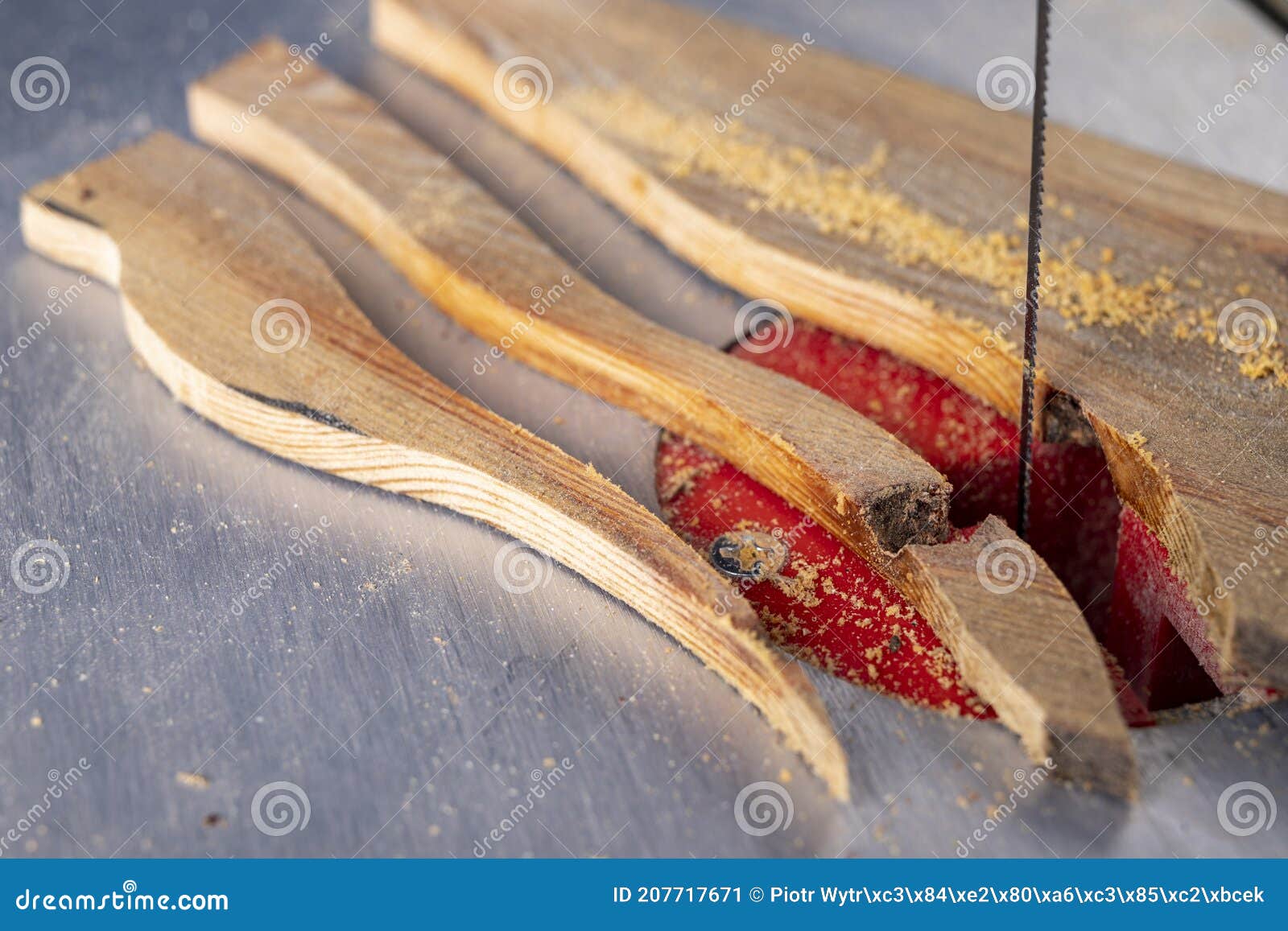 Cutting Wood with a Table Jigsaw. Cutting Complex Shapes in a Wooden ...