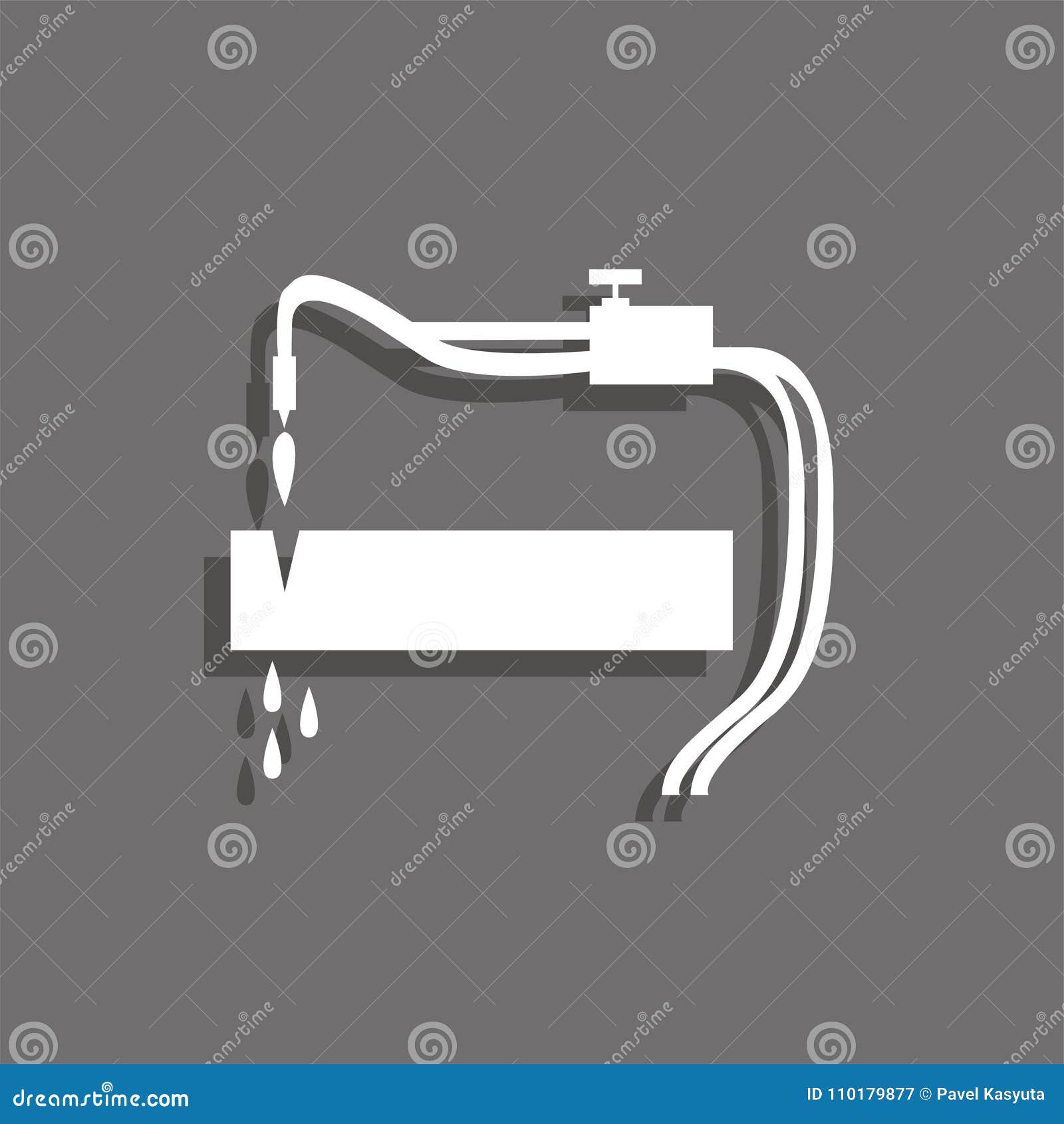 Cutting Work With A Gas Cutter. Vector Icon. Stock Vector ...