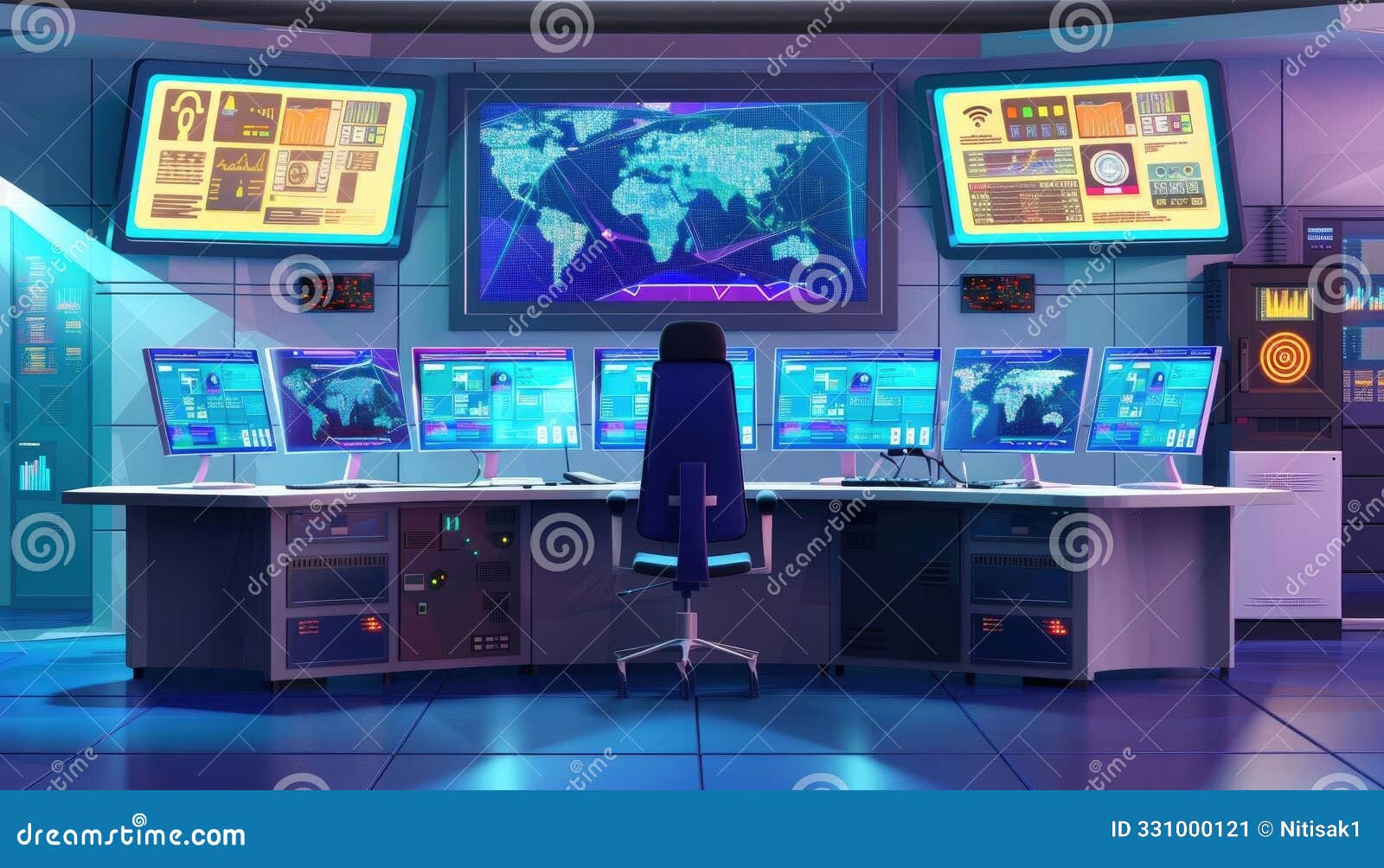 53 Cuttingedge 3D Cartoon Cybersecurity Control Room With Virtual ...