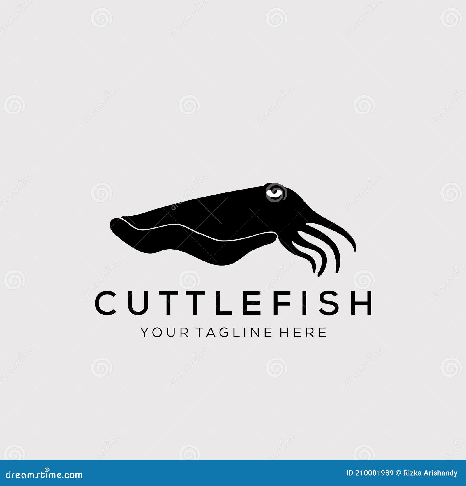 Cuttle Fish Logo Vector Illustration Design. Silhouette Cuttle Fish ...