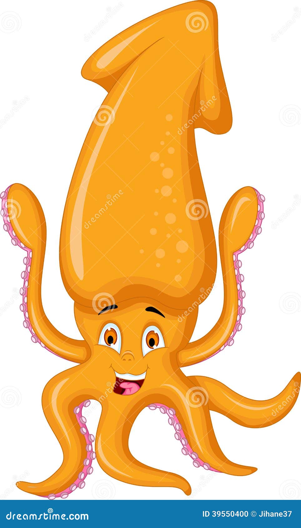 Cuttlefish Cartoon Isolated Stock Illustration - Illustration of cuttle ...