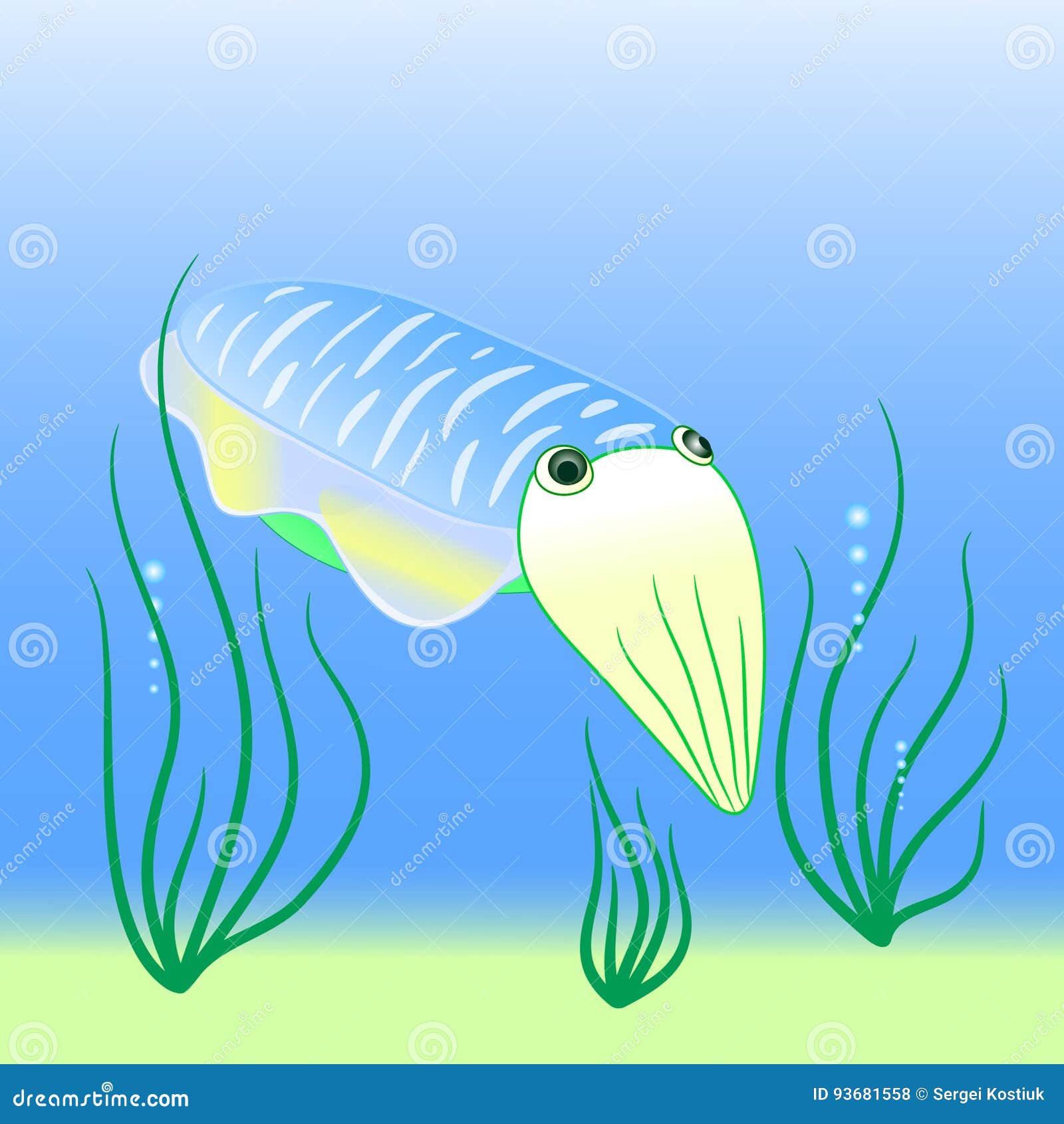 Cuttlefish vector stock vector. Illustration of happy - 93681558