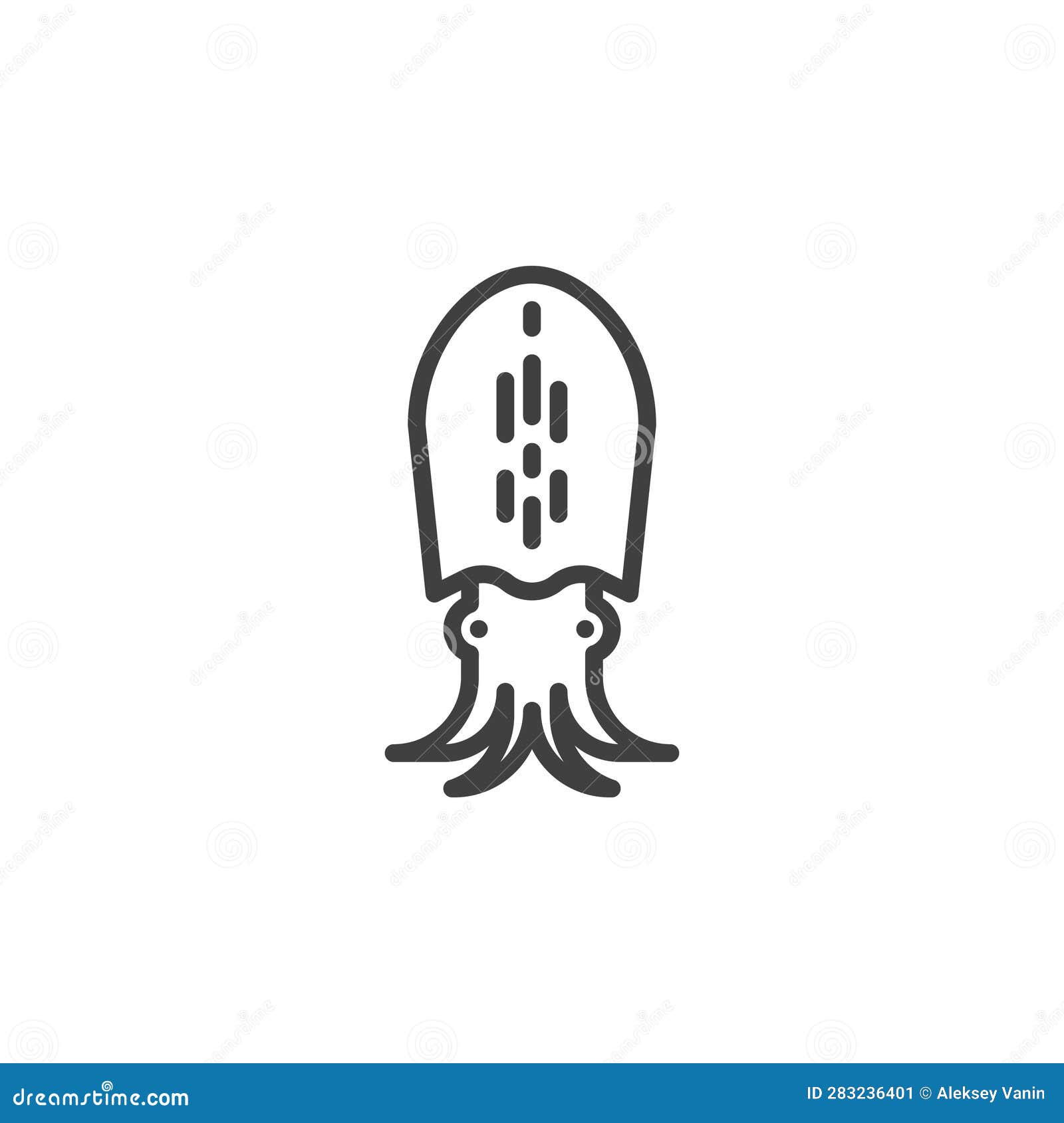 Cuttlefish line icon stock illustration. Illustration of calamari ...