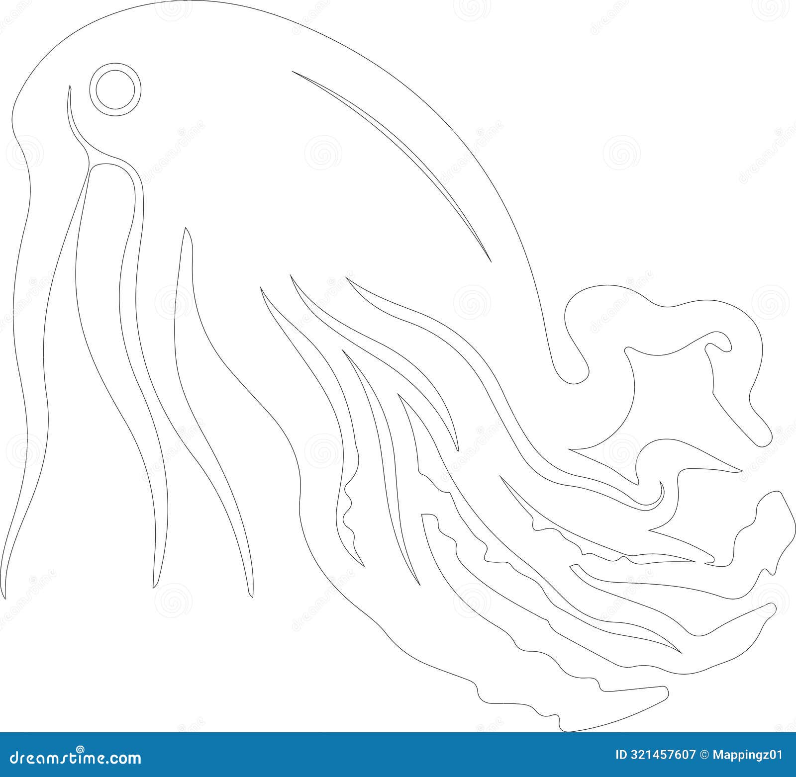 Cuttlefish Outline Silhouette Generative Ai Stock Vector - Illustration ...