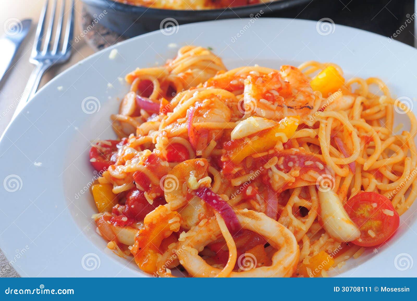 Cuttlefish spaghetti stock image. Image of cuisine, style - 30708111
