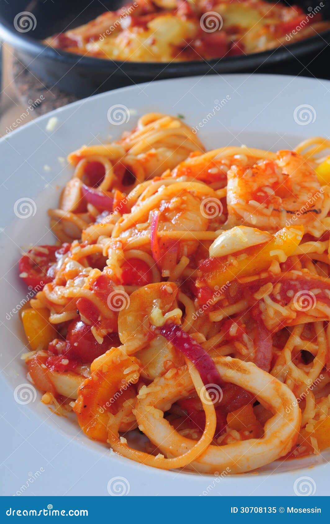 Cuttlefish spaghetti stock image. Image of recipe, onion - 30708135