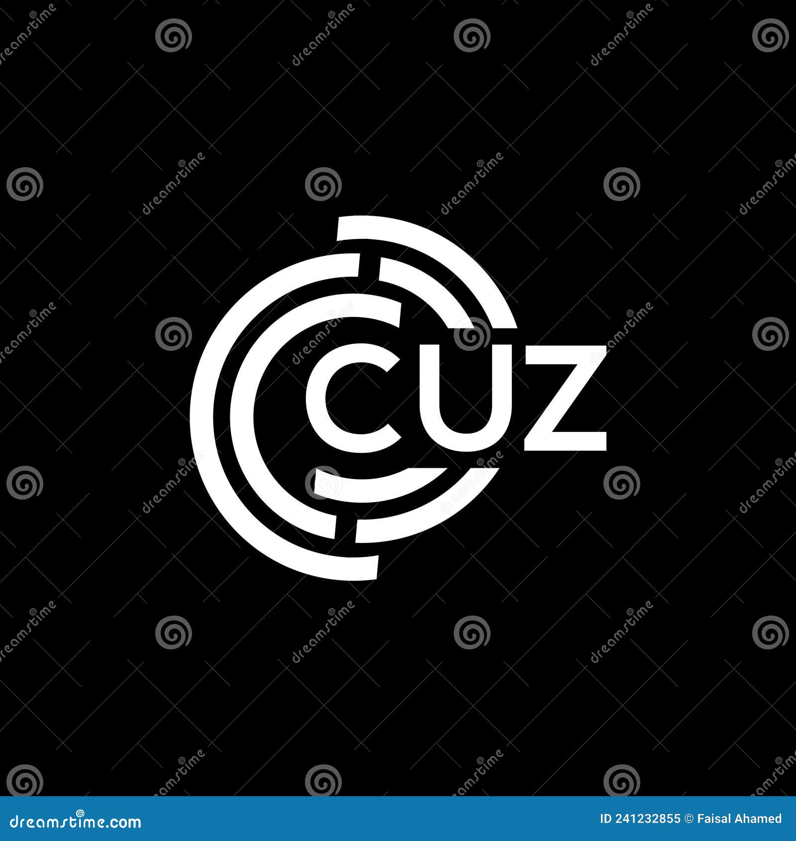 CUZ Letter Logo Design on Black Background. CUZ Creative Initials ...