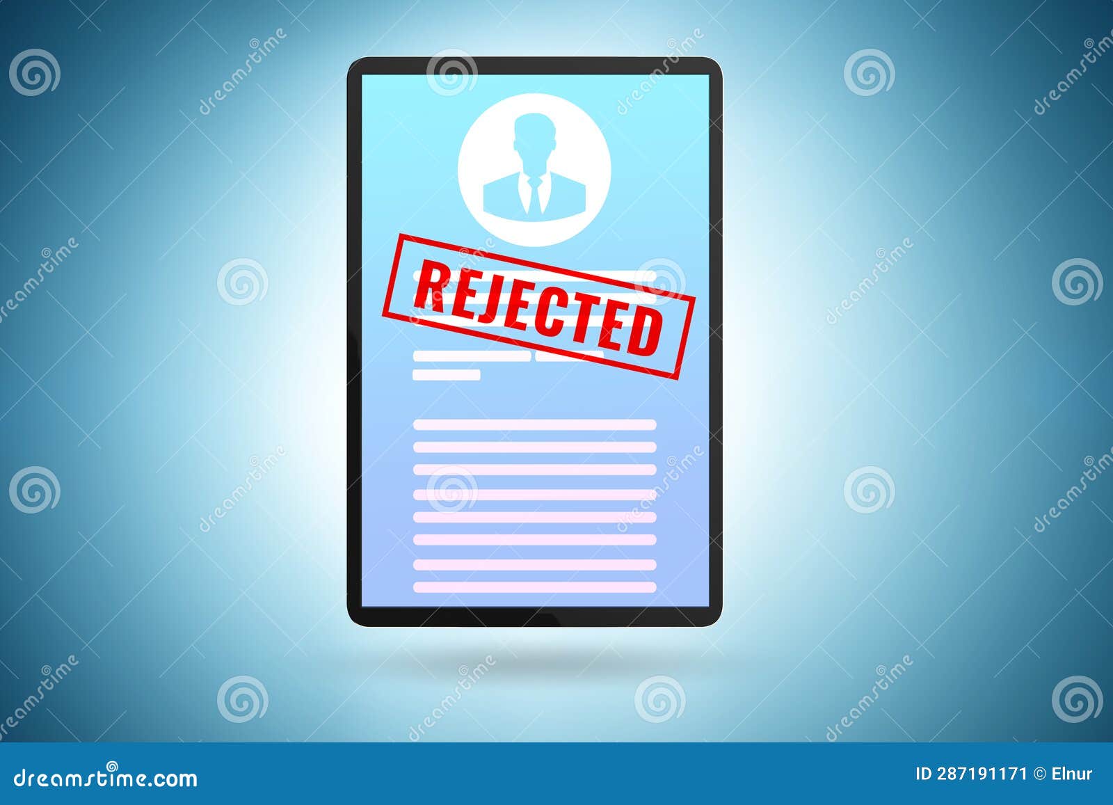 CV Application Rejection Notice in Employment Concept Stock ...