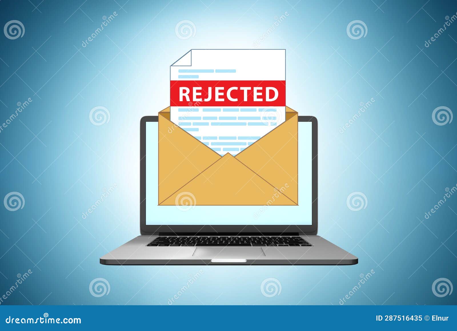 CV Application Rejection Notice in Employment Concept Stock Image ...