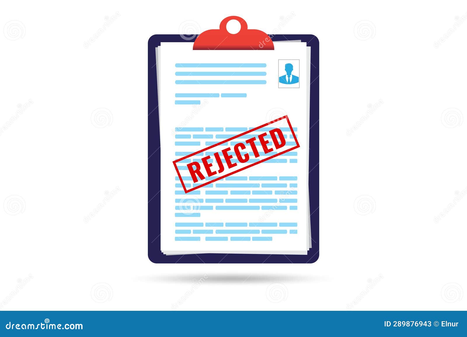 CV Application Rejection Notice in Employment Concept Stock Image ...