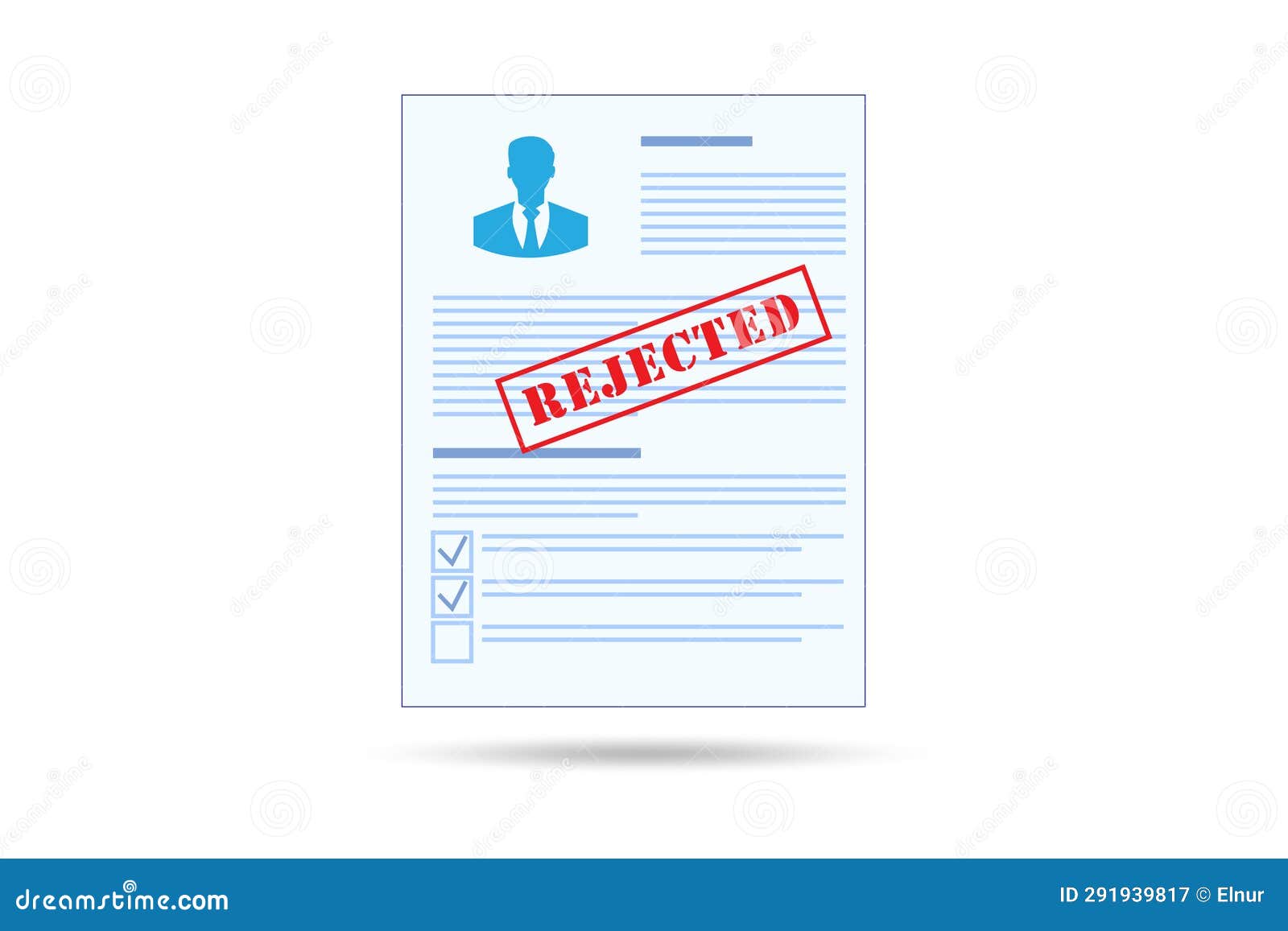 CV Application Rejection Notice in Employment Concept Stock ...