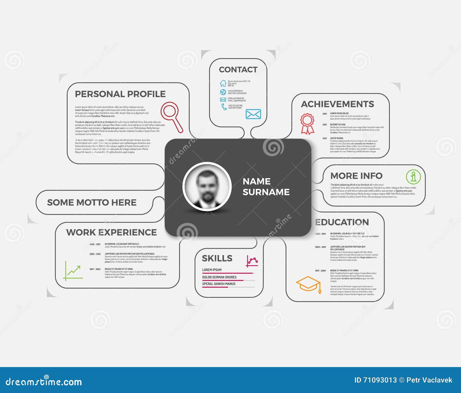 Cv Del Vector/plantilla Creativos Originales Del Curriculum Vitae Stock ...