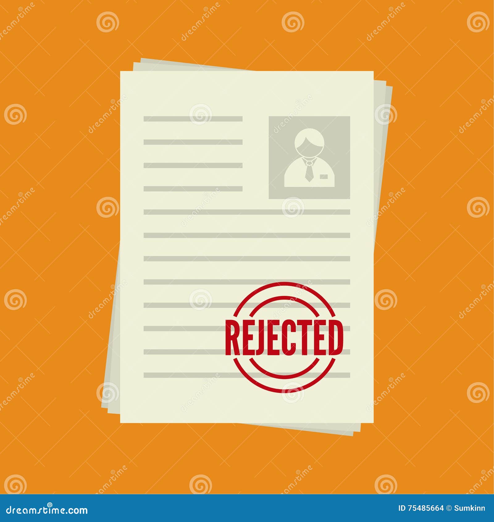 Cv Denial. Resume, Personal File Stock Vector - Illustration of ...