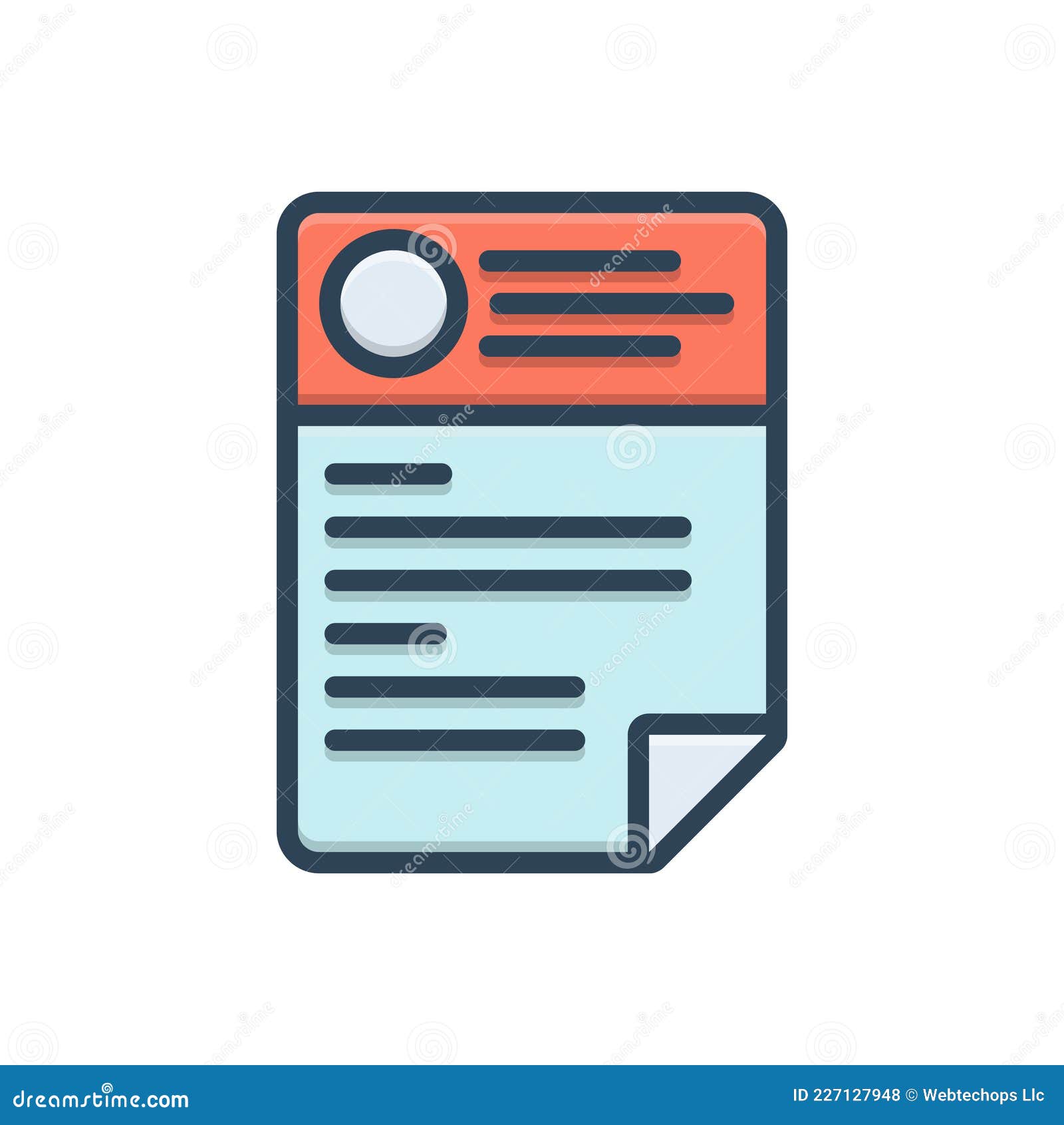 Color Illustration Icon for Cv, Resume and Paper Stock Illustration ...