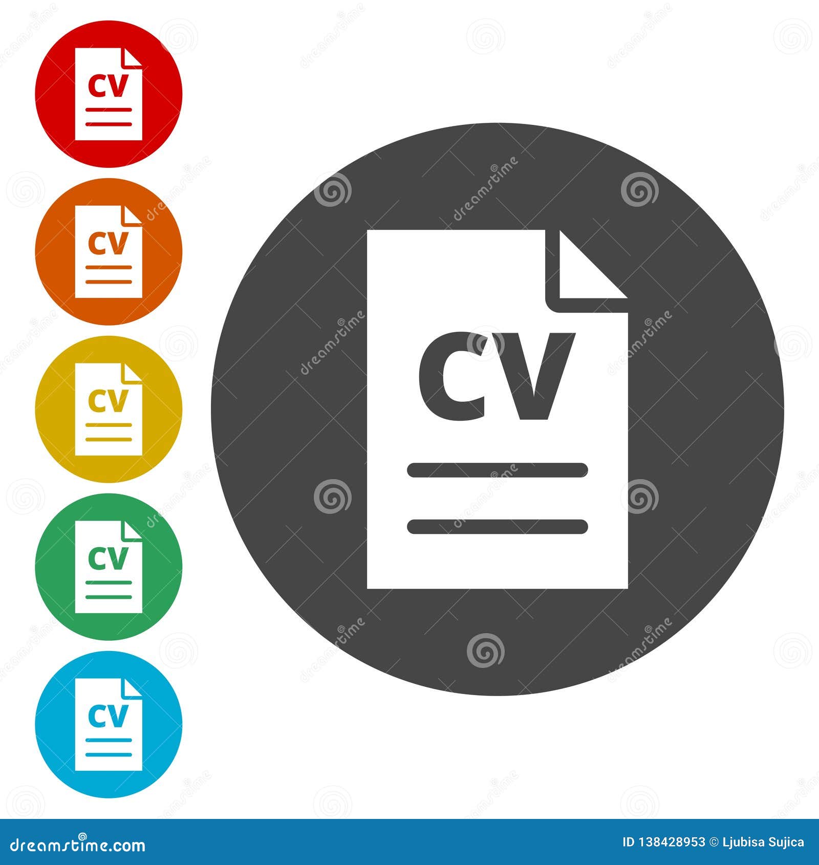 CV icon, CV resume icon stock vector. Illustration of recruitment ...