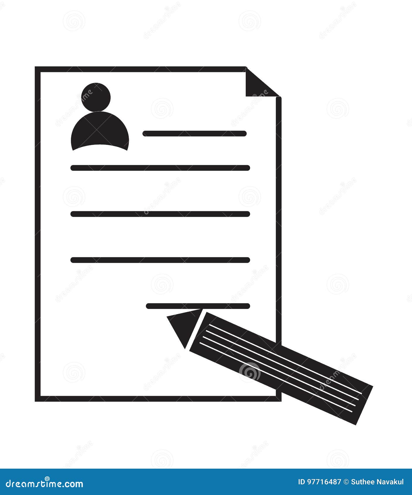 Cv Icon on White Background. Flat Style Design Stock Vector ...