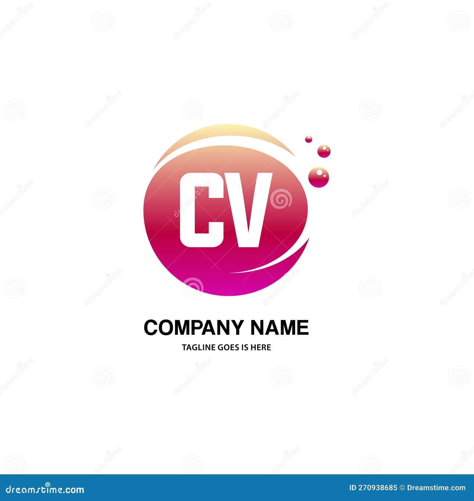 CV Initial Logo with Colorful Circle Template Vector Stock Vector ...