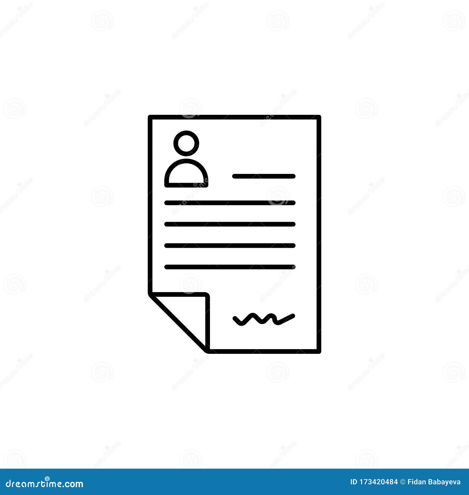 Cv, Job, Resume Line Illustration Icon On White Background ... Cv, Job, Resume Line Illustration Icon On White Background ...