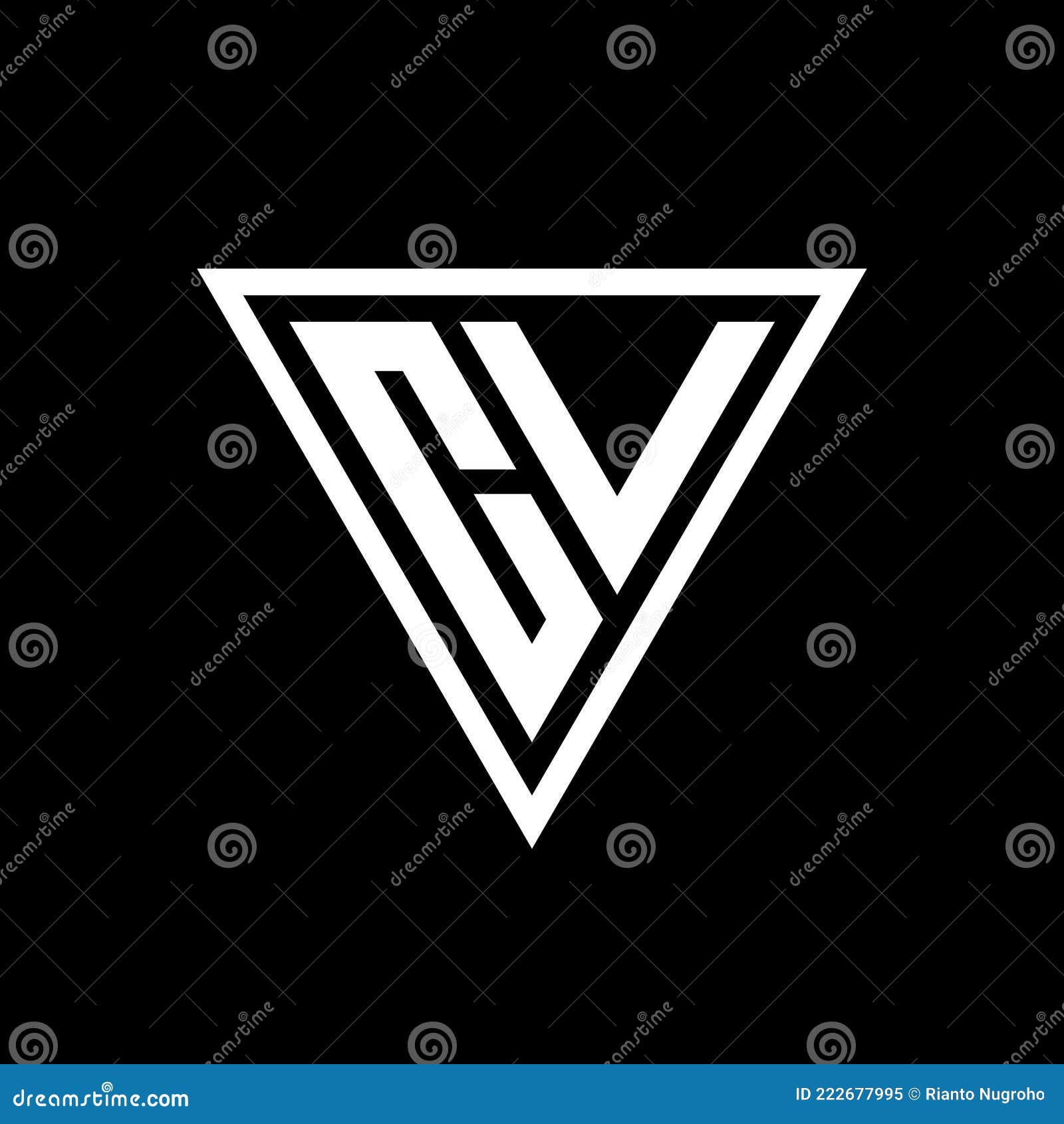 CV Logo Monogram with Triangle Shape Designs Template Stock Vector ...